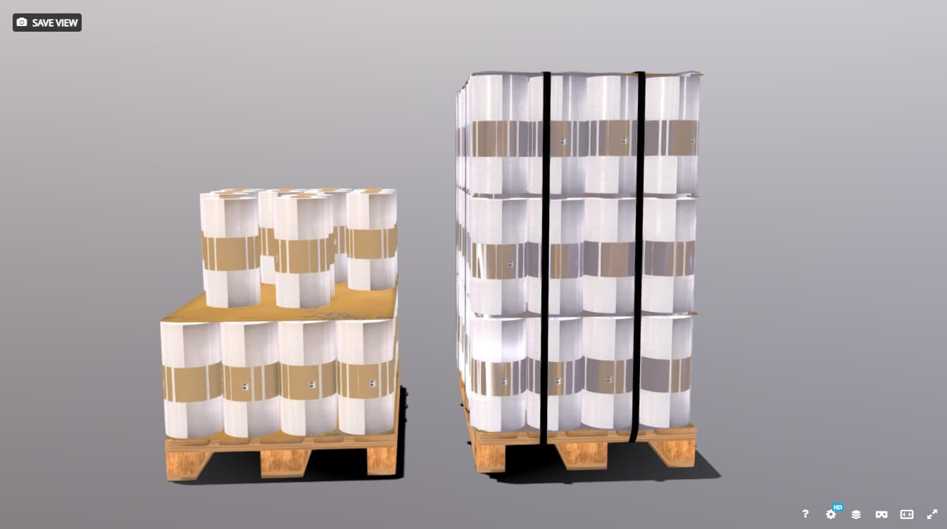 Pallets With Roll Film - 3D Model by C-MES