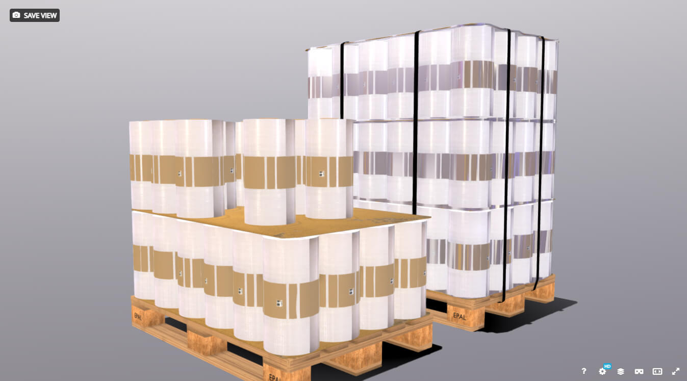 Pallets With Roll Film - 3D Model by C-MES