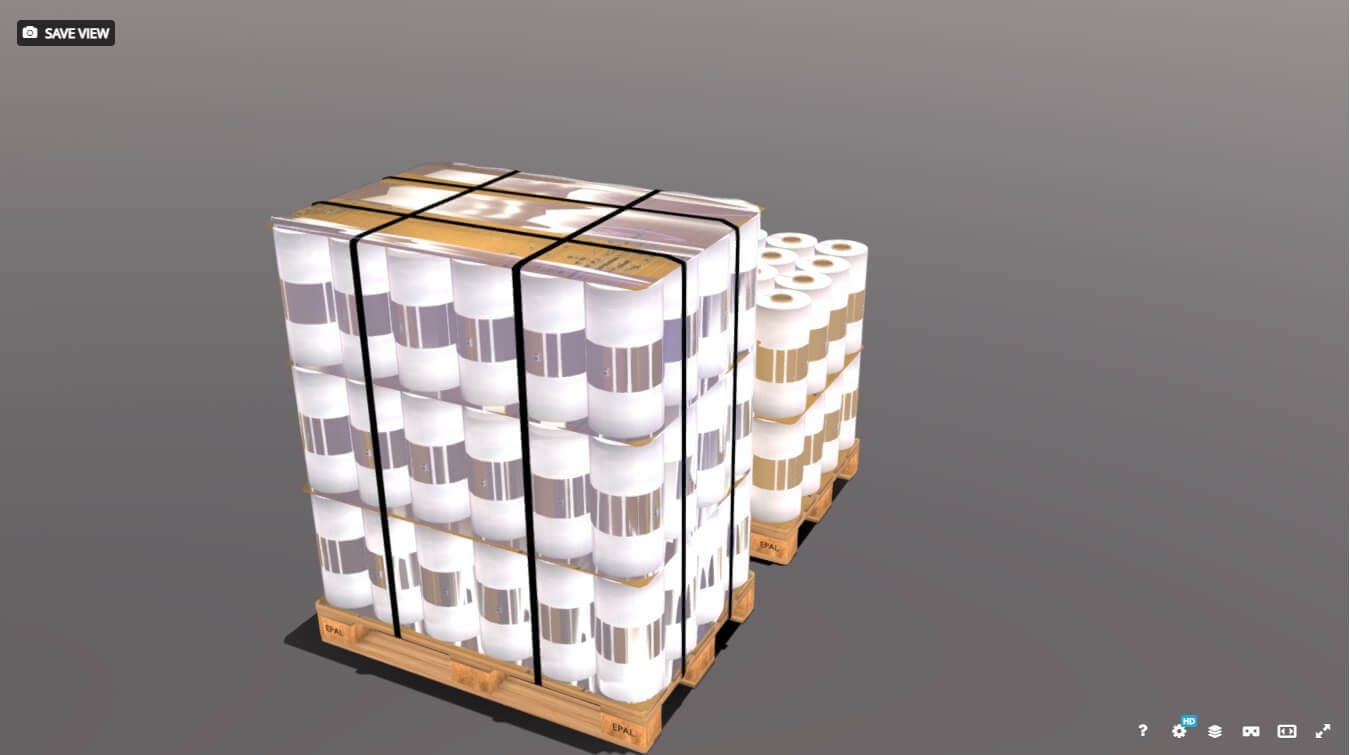 Pallets With Roll Film - 3D Model by C-MES