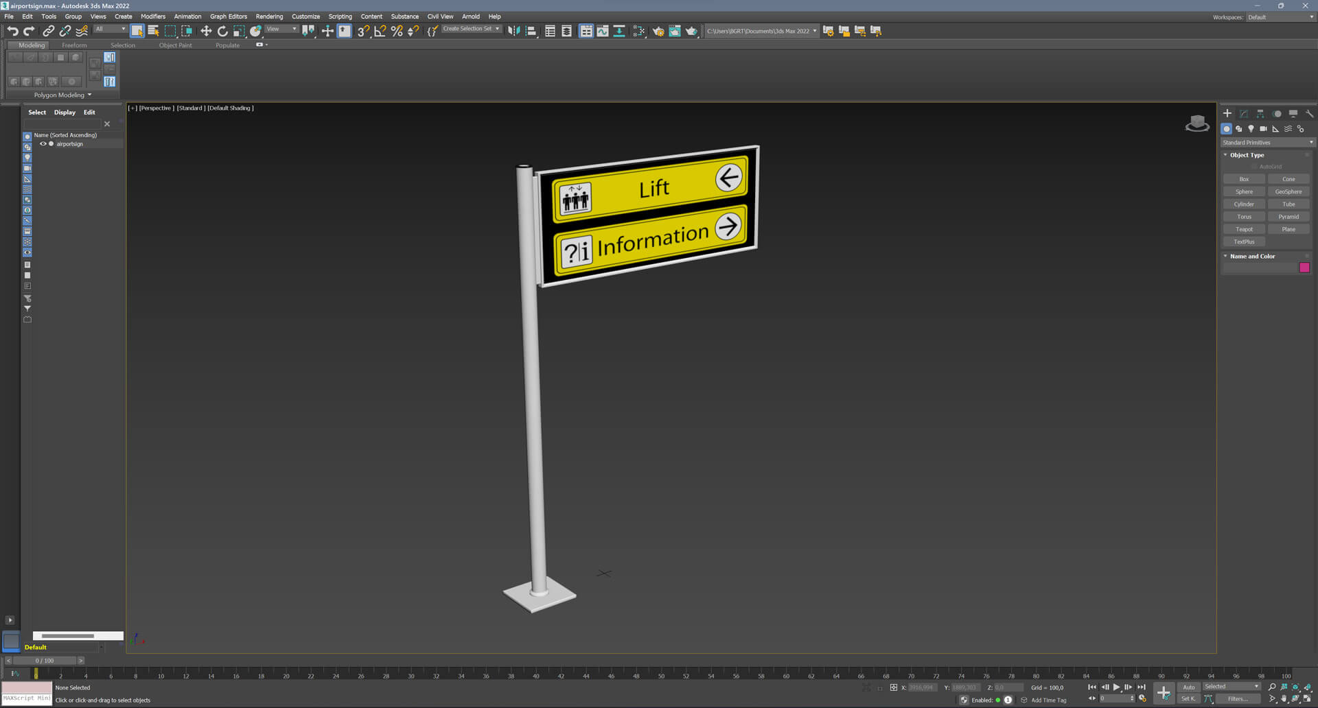 Airport Sign - 3D Model by Cactus3D