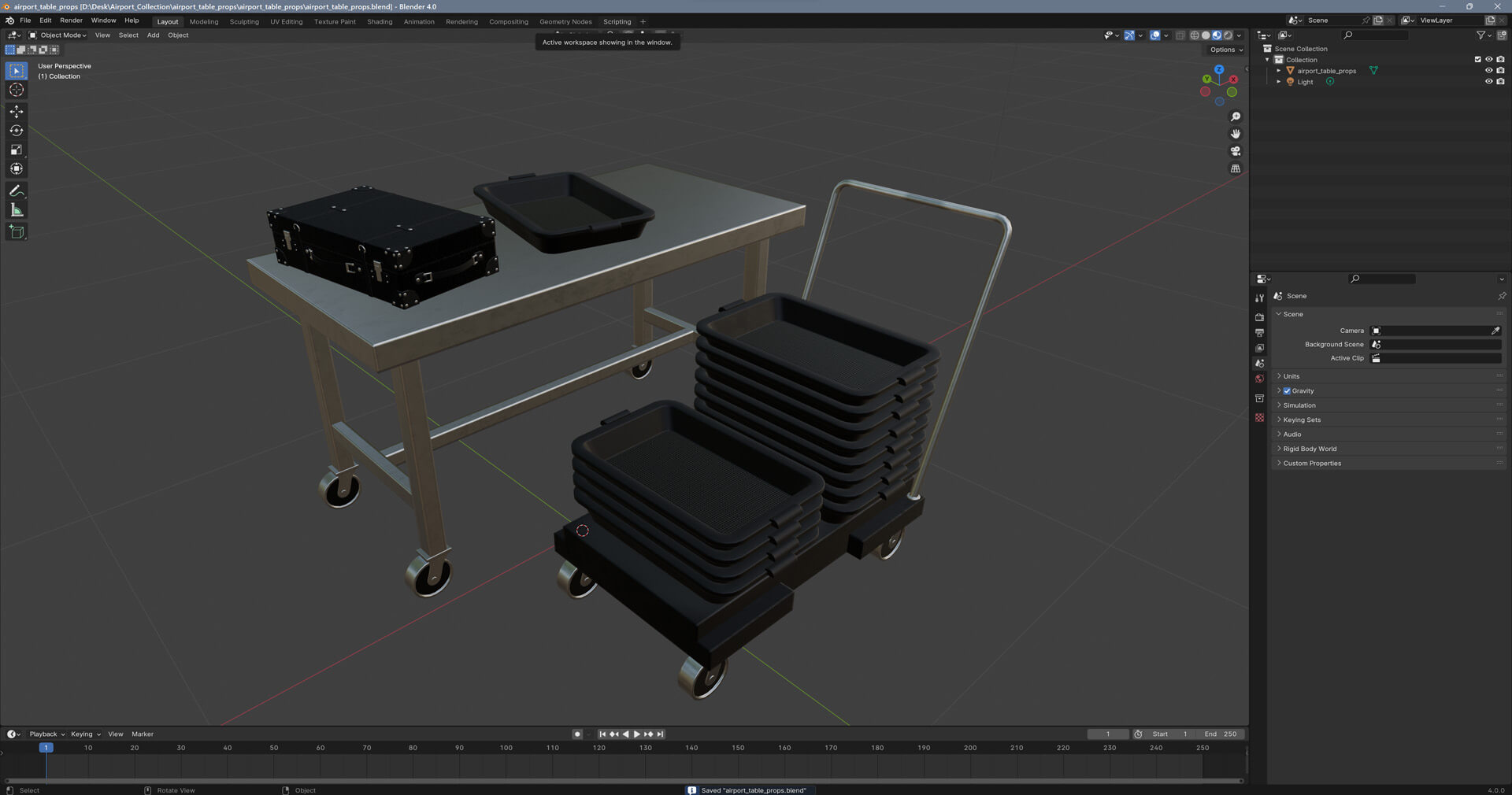 Airport Table Props - 3D Model by Cactus3D