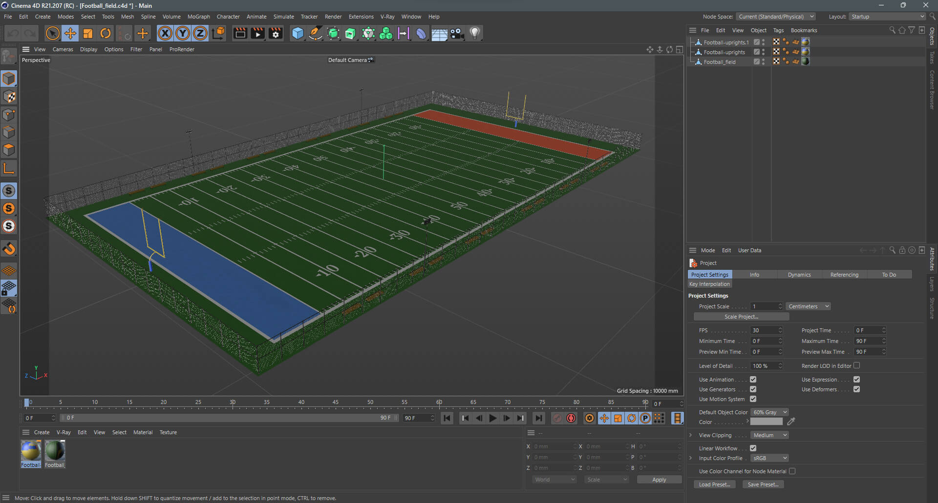 American Football Field - 3D Model by Cactus3D