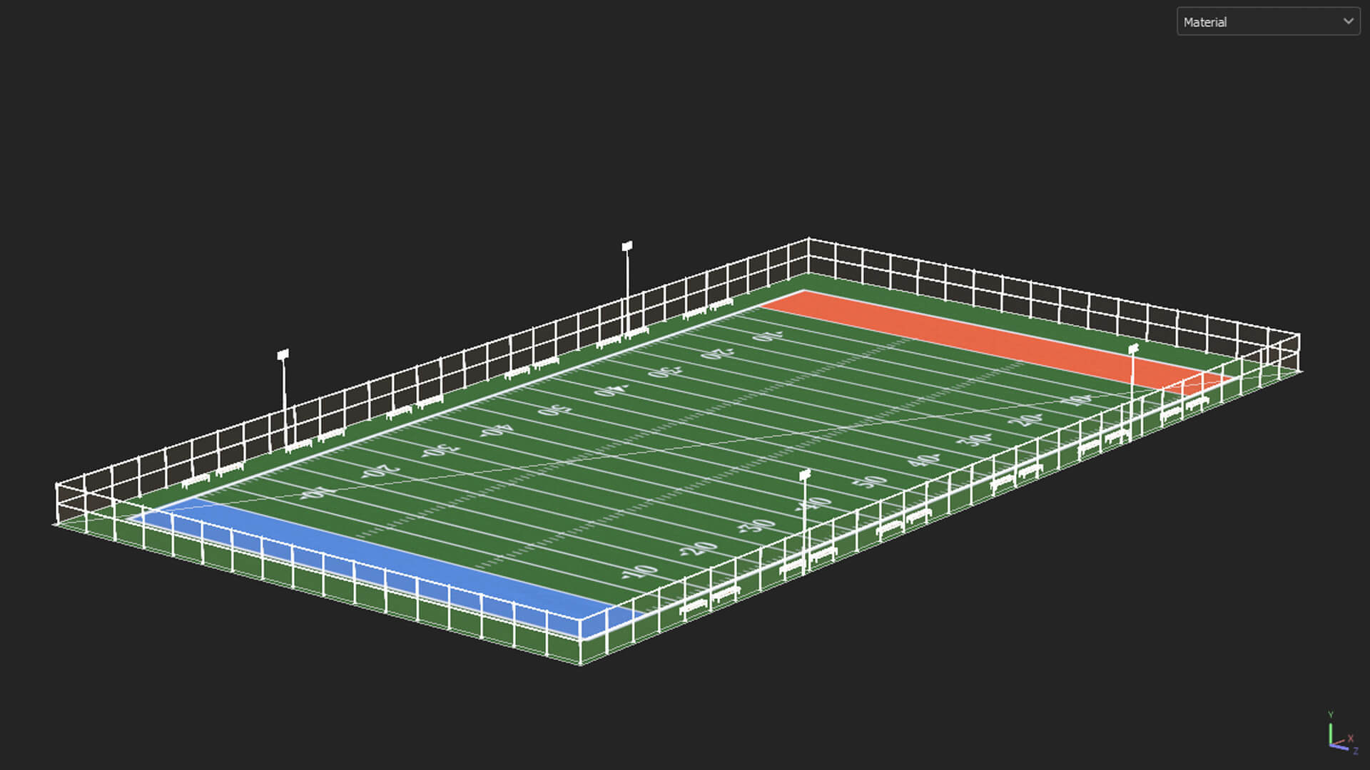 American Football Field - 3D Model by Cactus3D