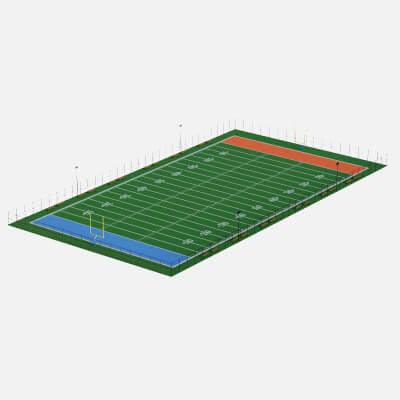 American Football Field - 3D Model by Cactus3D