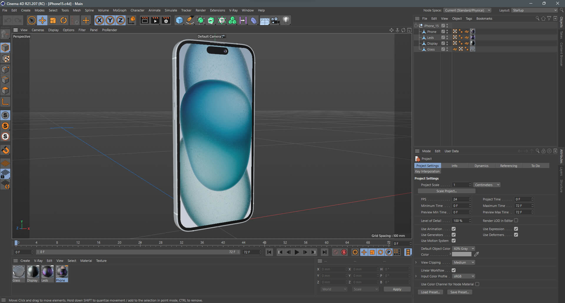 Apple iPhone 15 Blue - 3D Model by Cactus3D