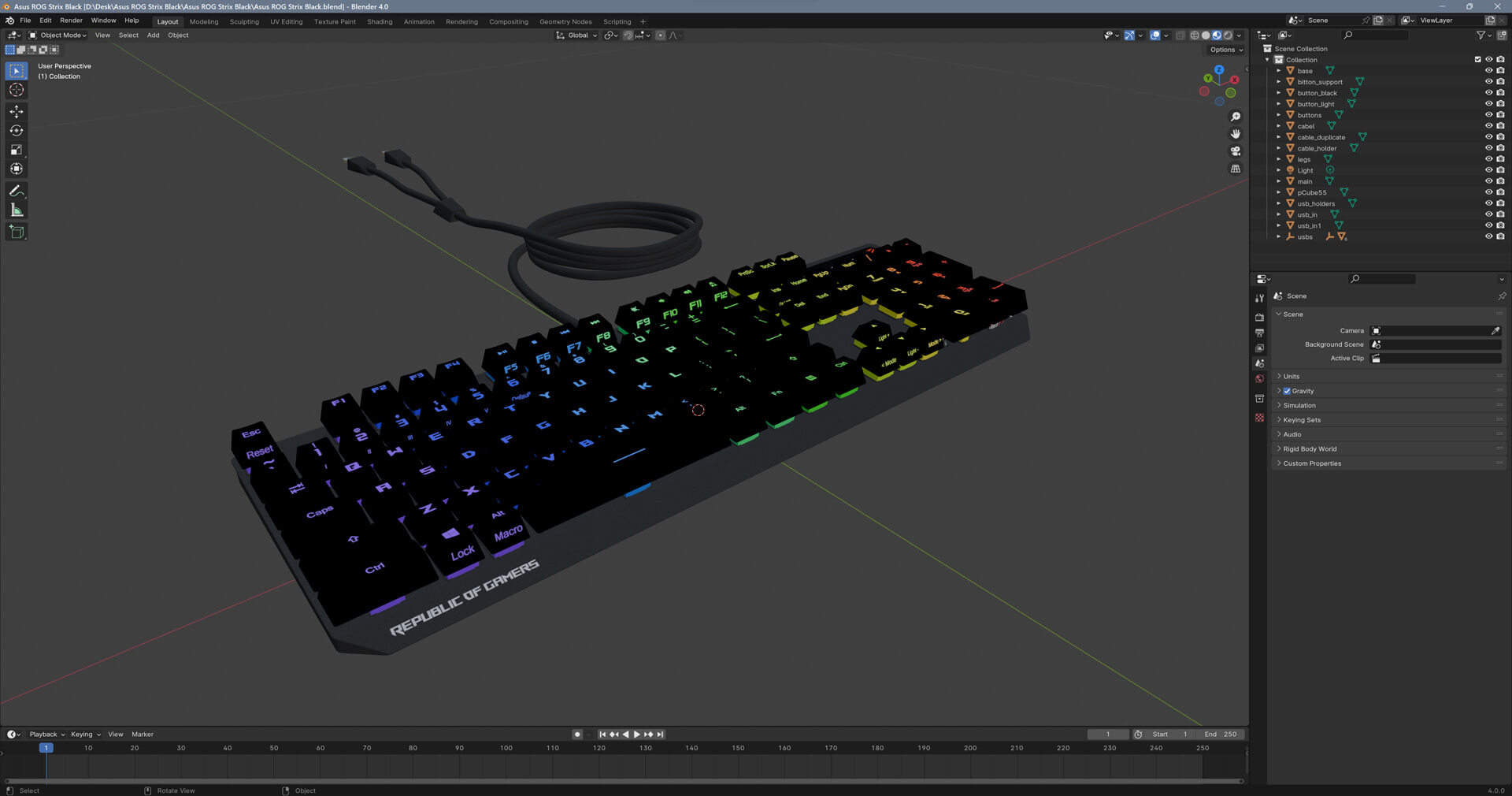 ASUS Rog Strix Black - 3D Model by Cactus3D