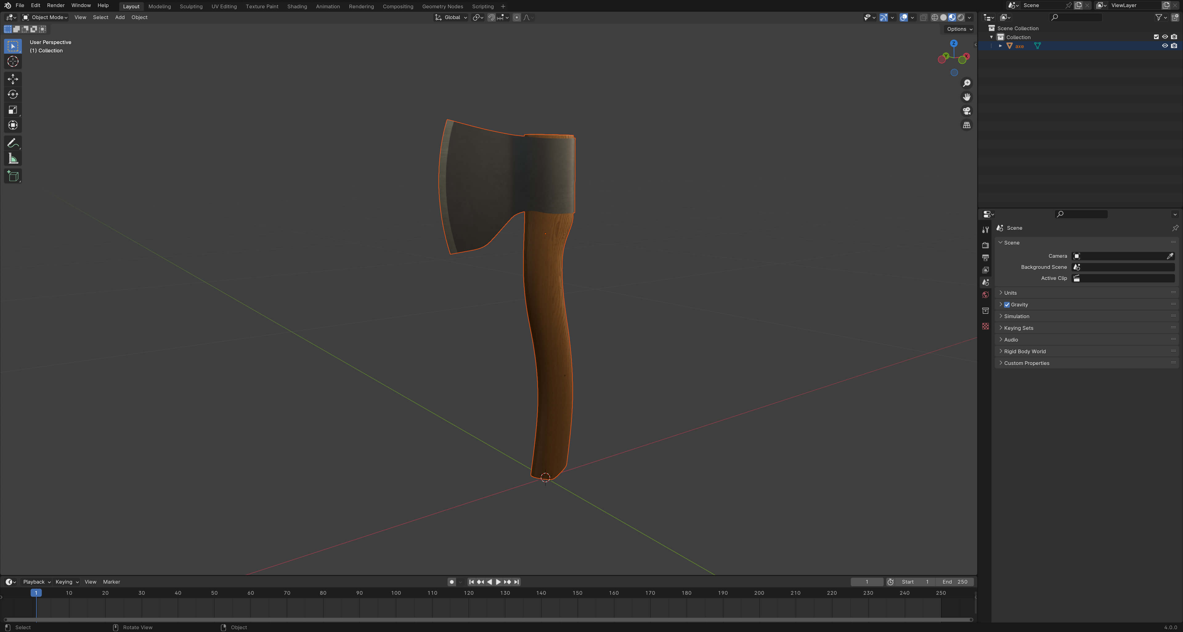 Axe PBR low poly - 3D Model by Cactus3D