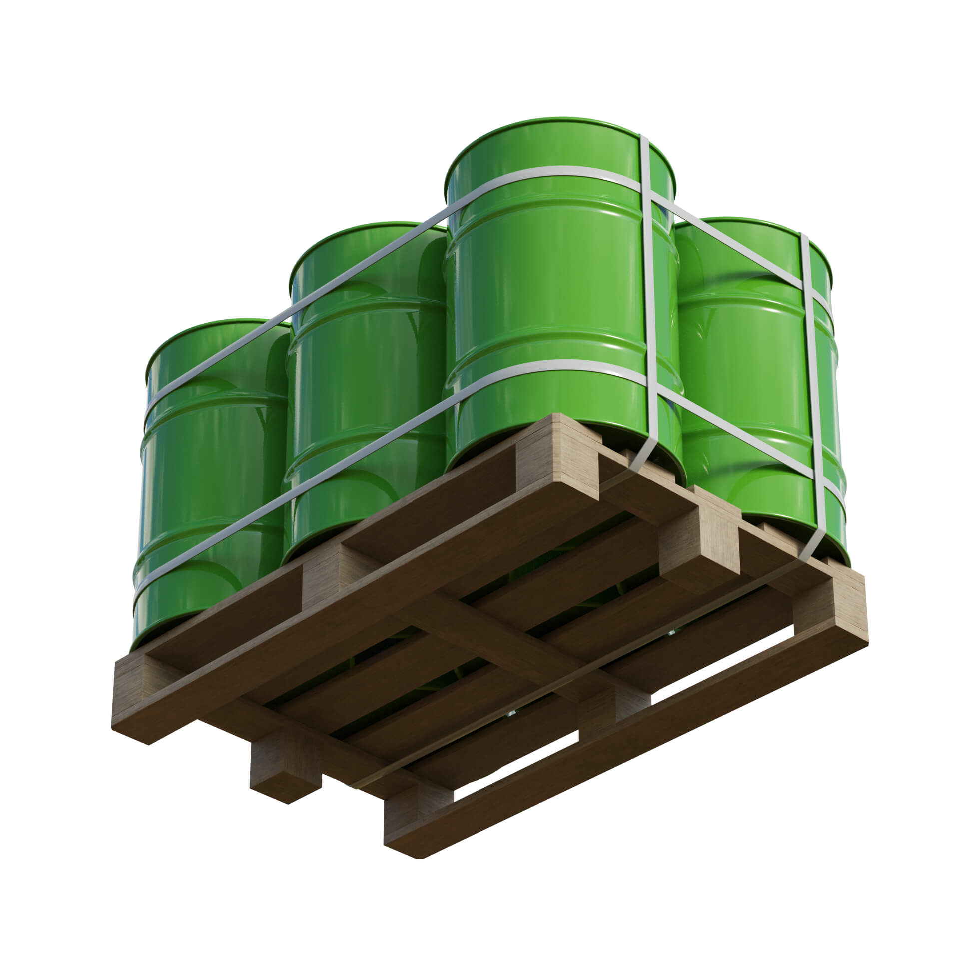 Barrels on Wooden Pallet - 3D Model by Cactus3D
