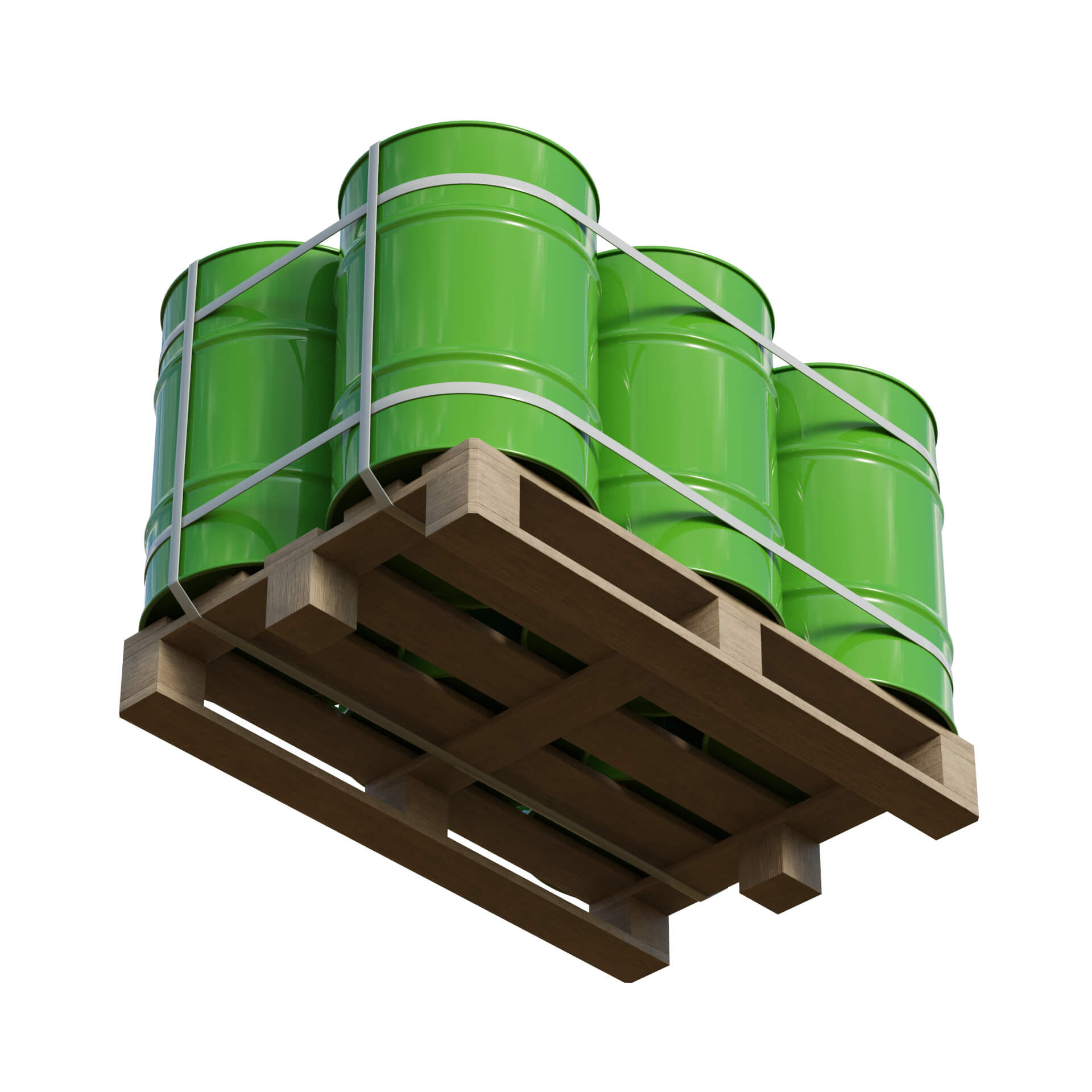Barrels on Wooden Pallet - 3D Model by Cactus3D
