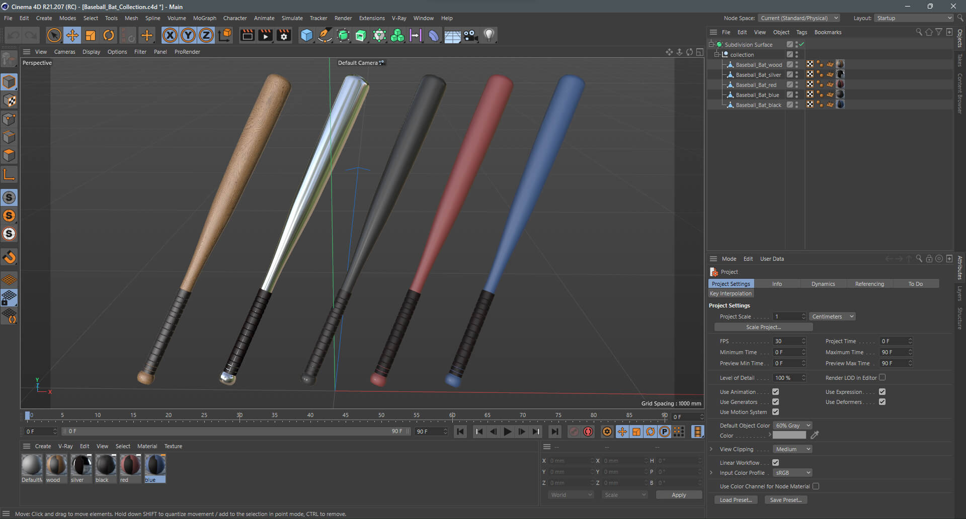 Baseball Bat Collection - 3D Model by Cactus3D