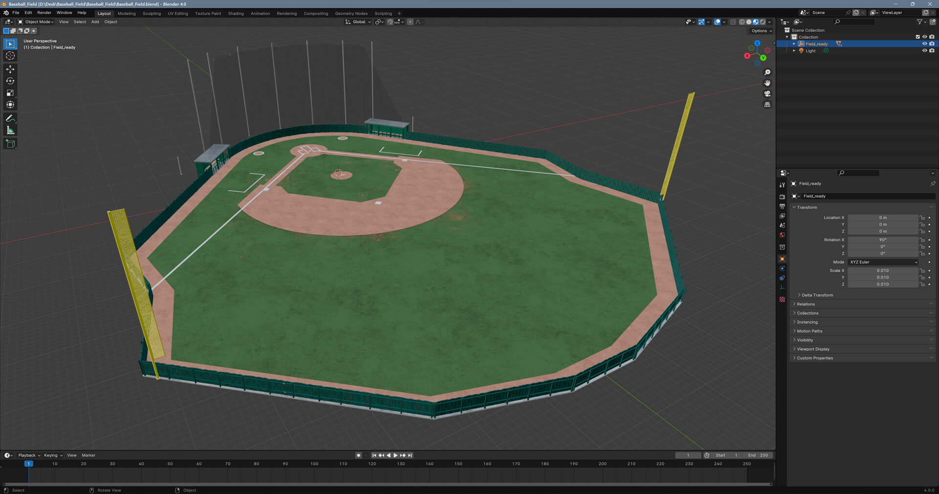 Baseball Field - 3D Model by Cactus3D