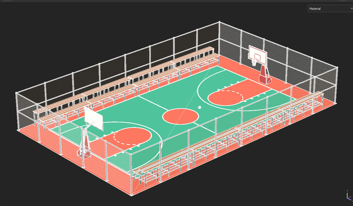 Basketball Court - 3D Model by Cactus3D