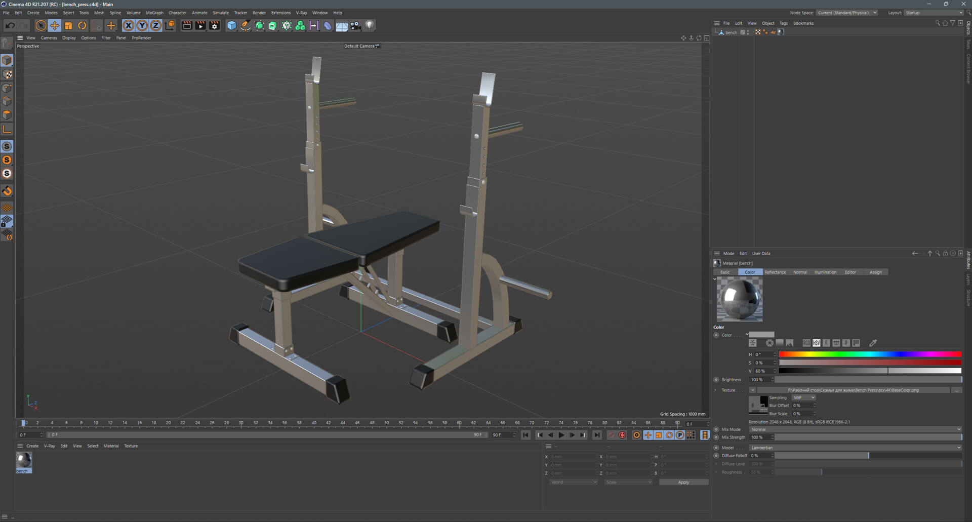 3D Model Bench Press by Cactus3D