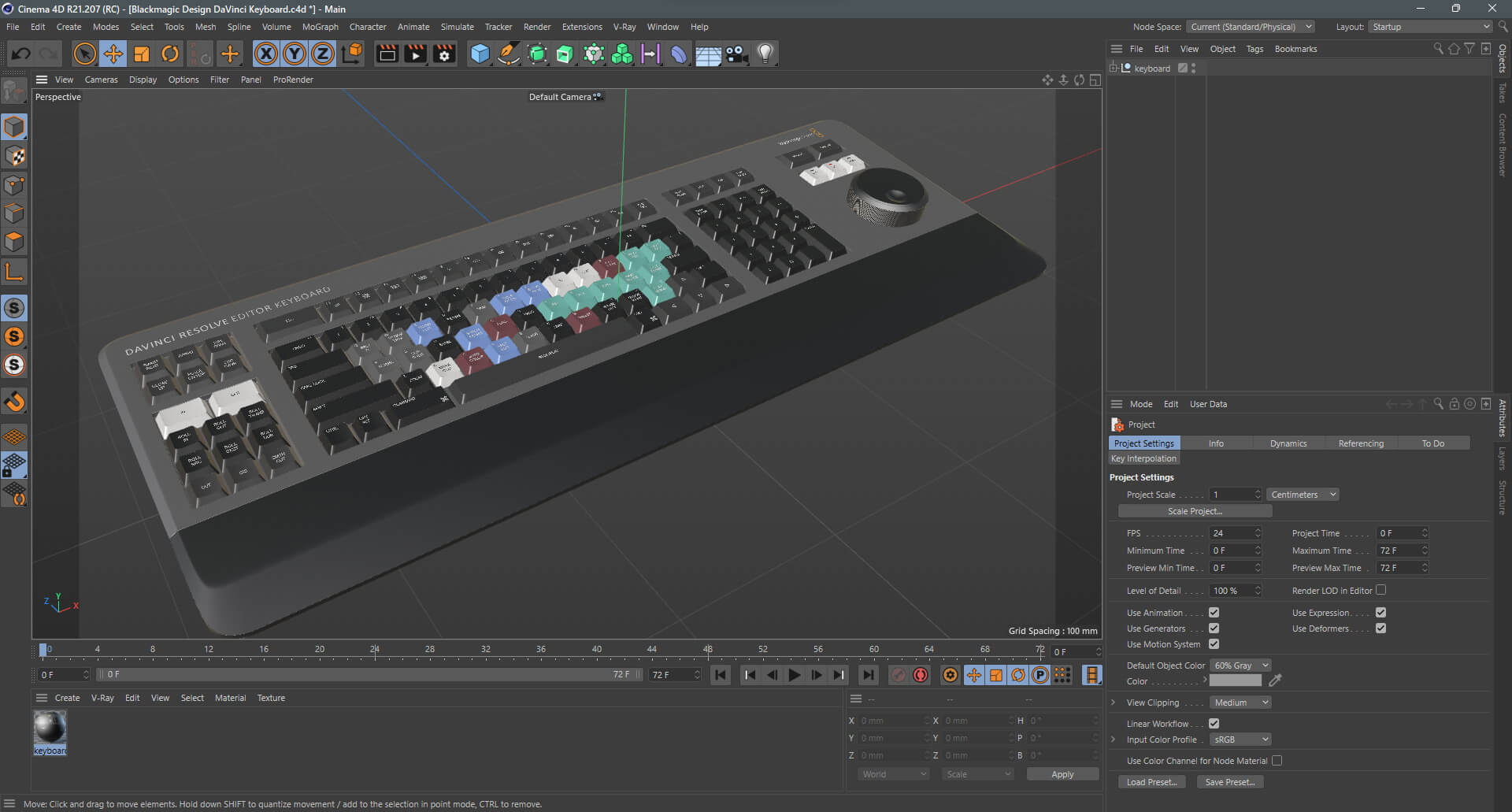 Blackmagic Design Davinci Keyboard - 3D Model by Cactus3D