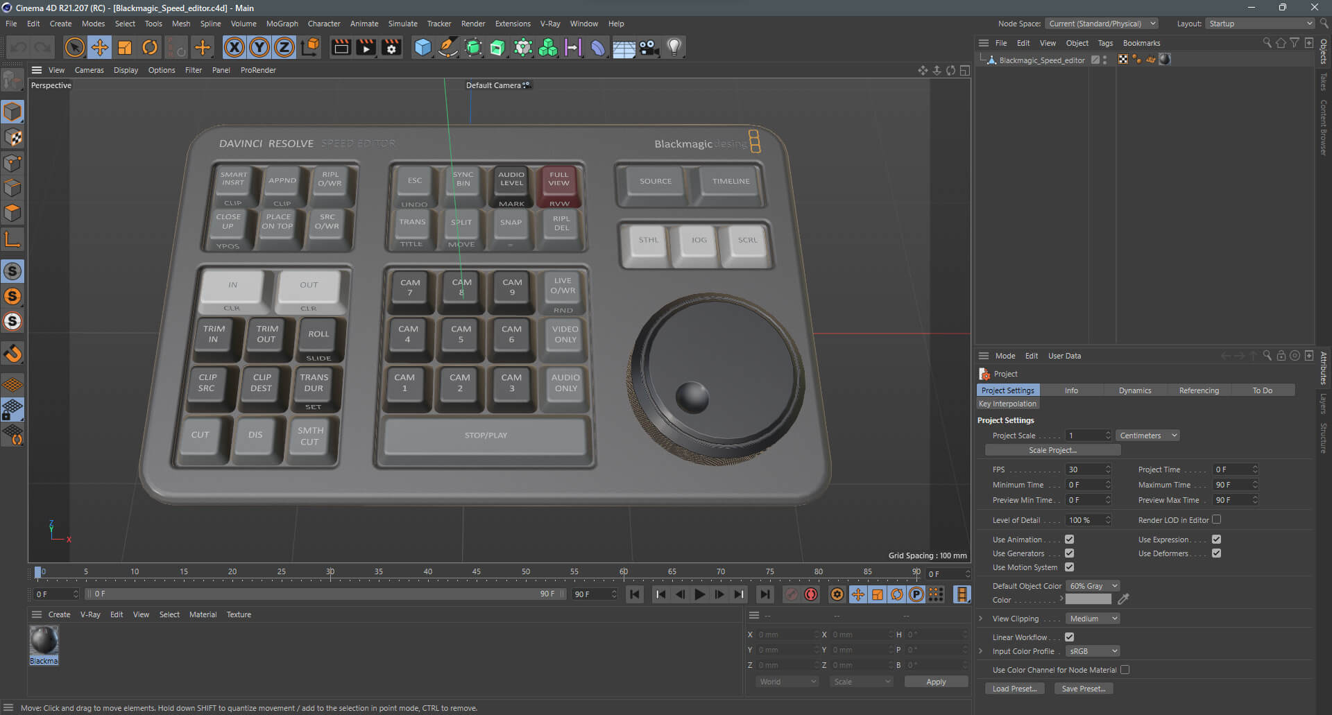 Blackmagic Speed Editor - 3D Model by Cactus3D
