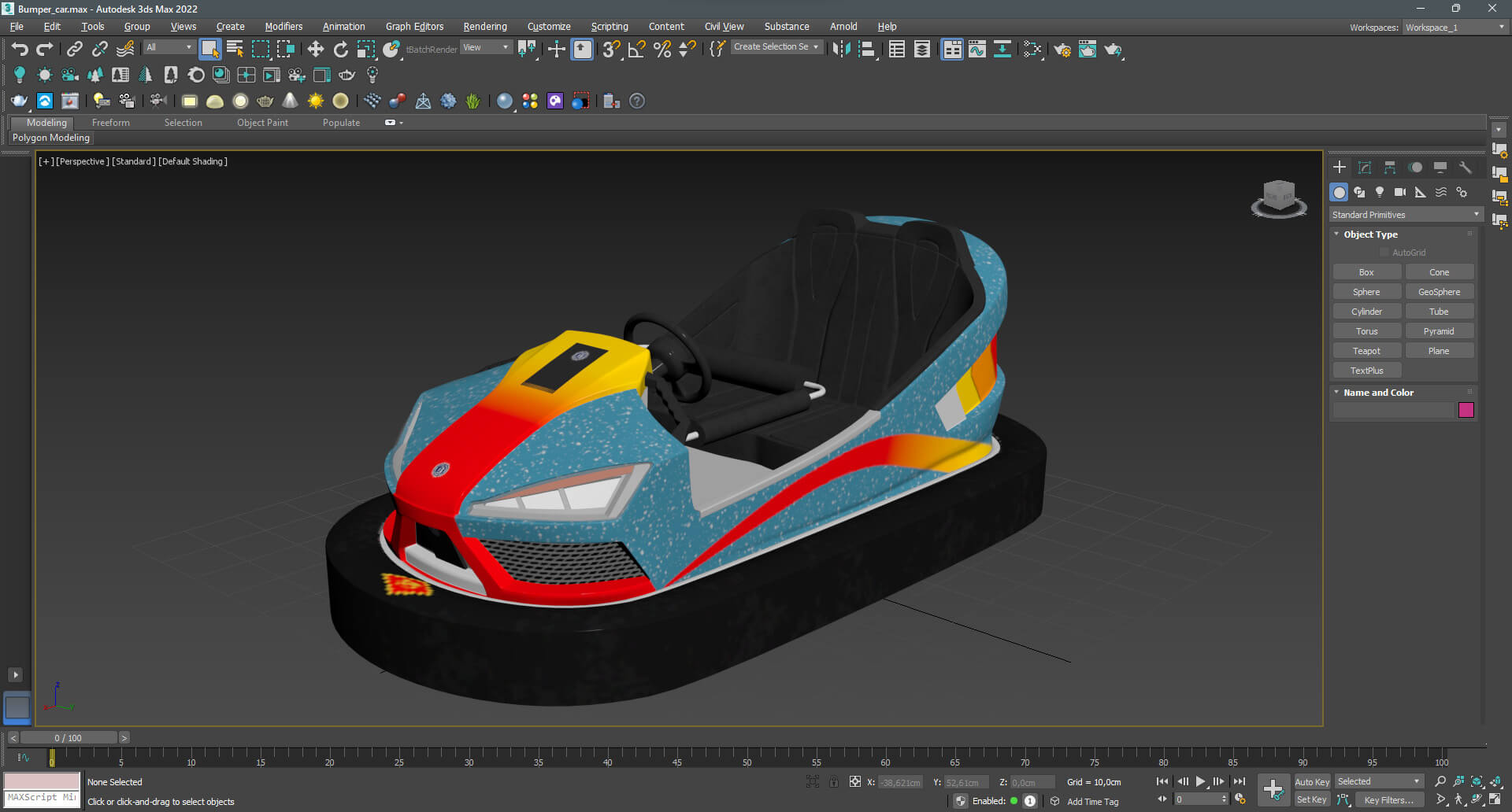 Bumper Car Blue - 3D Model by Cactus3D