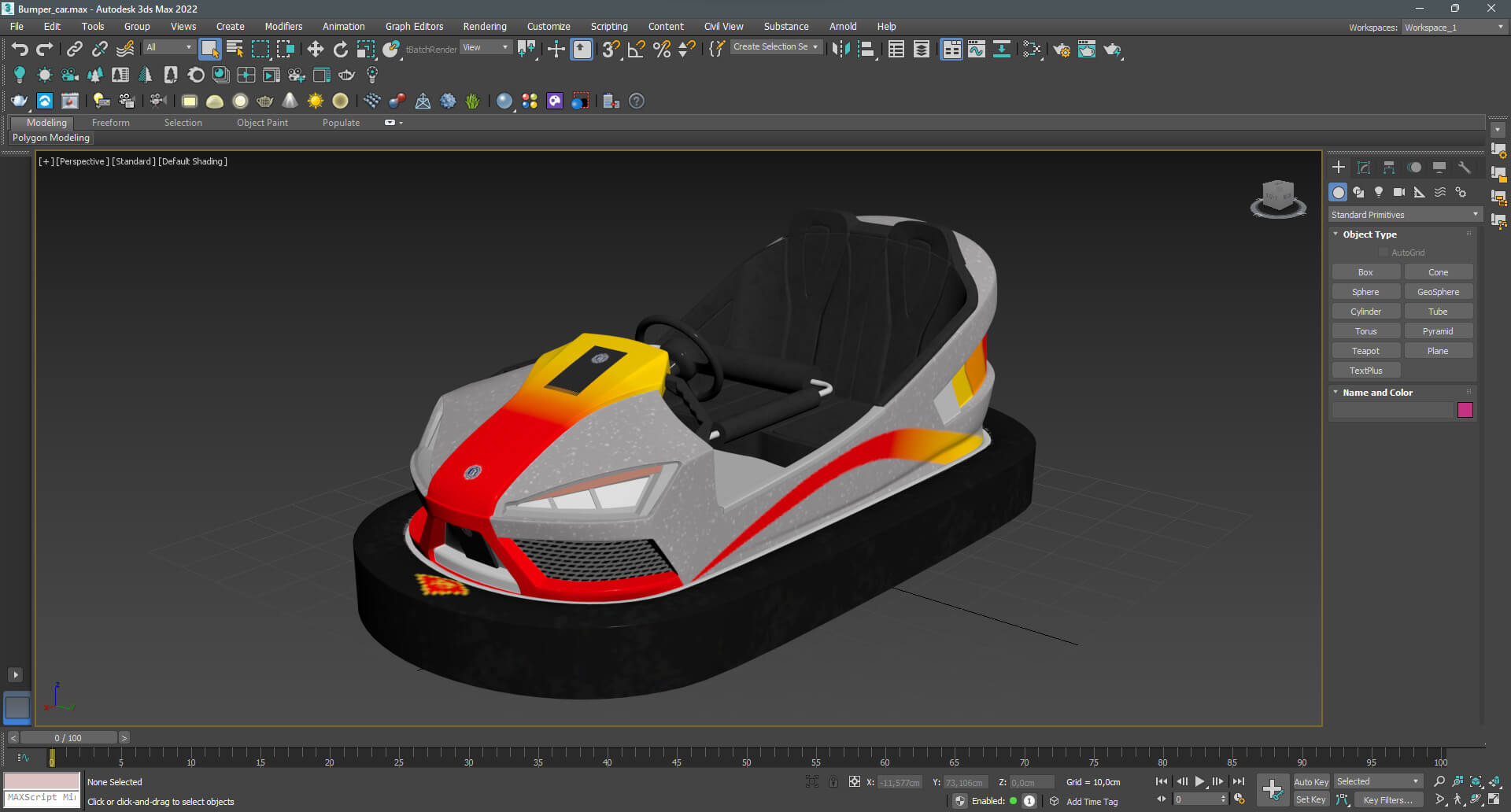 Bumper Car Gray - 3D Model by Cactus3D