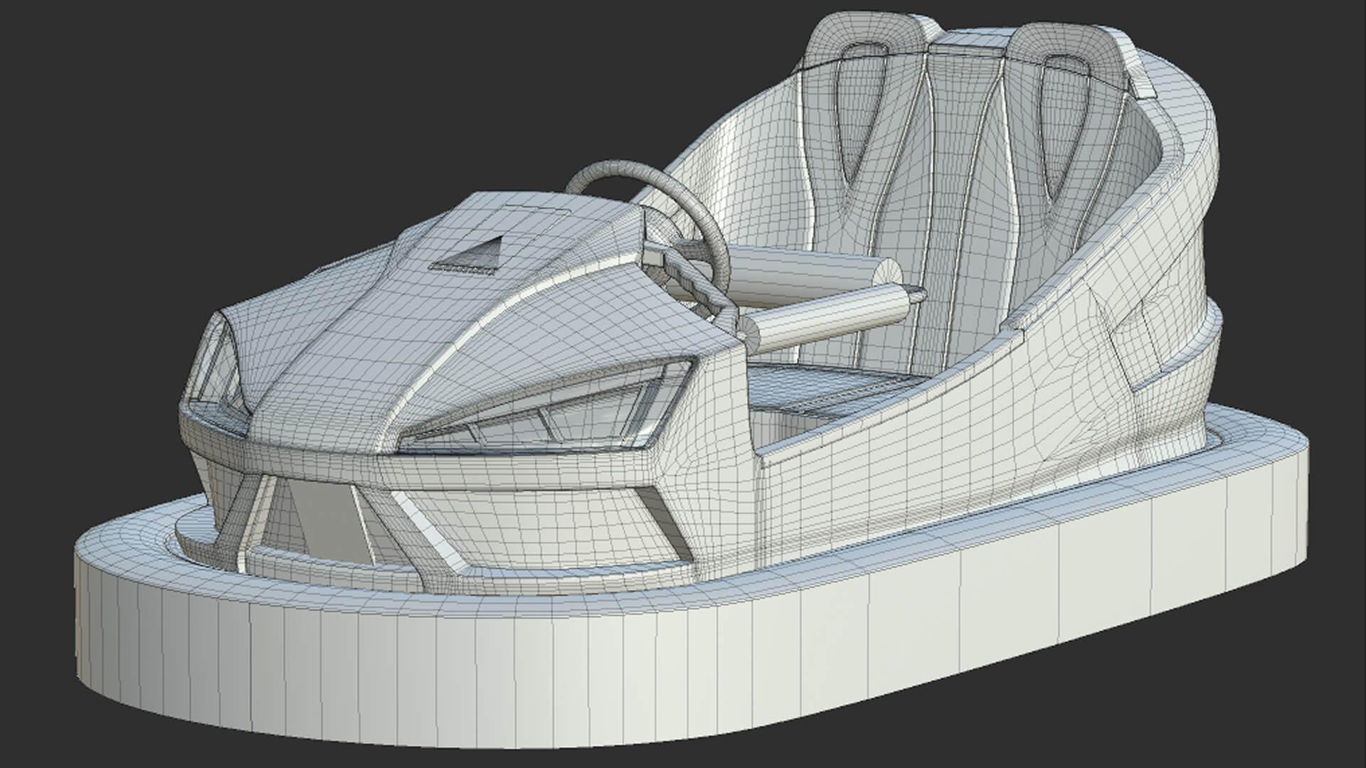 Bumper Car Gray - 3D Model by Cactus3D