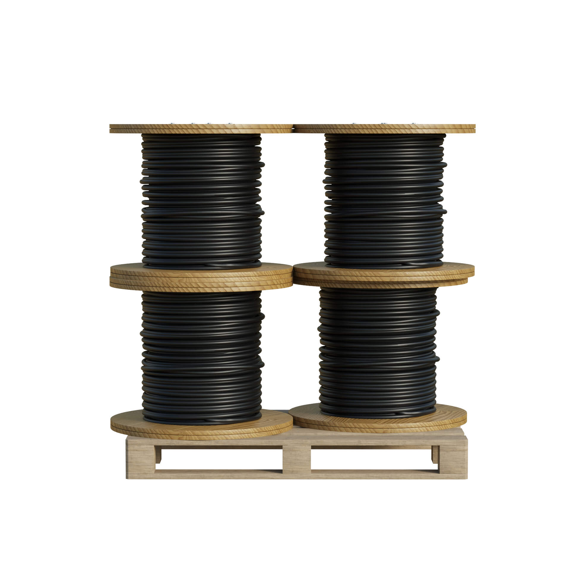 Cable Reel Drums on Wooden Pallet - 3D Model by Cactus3D
