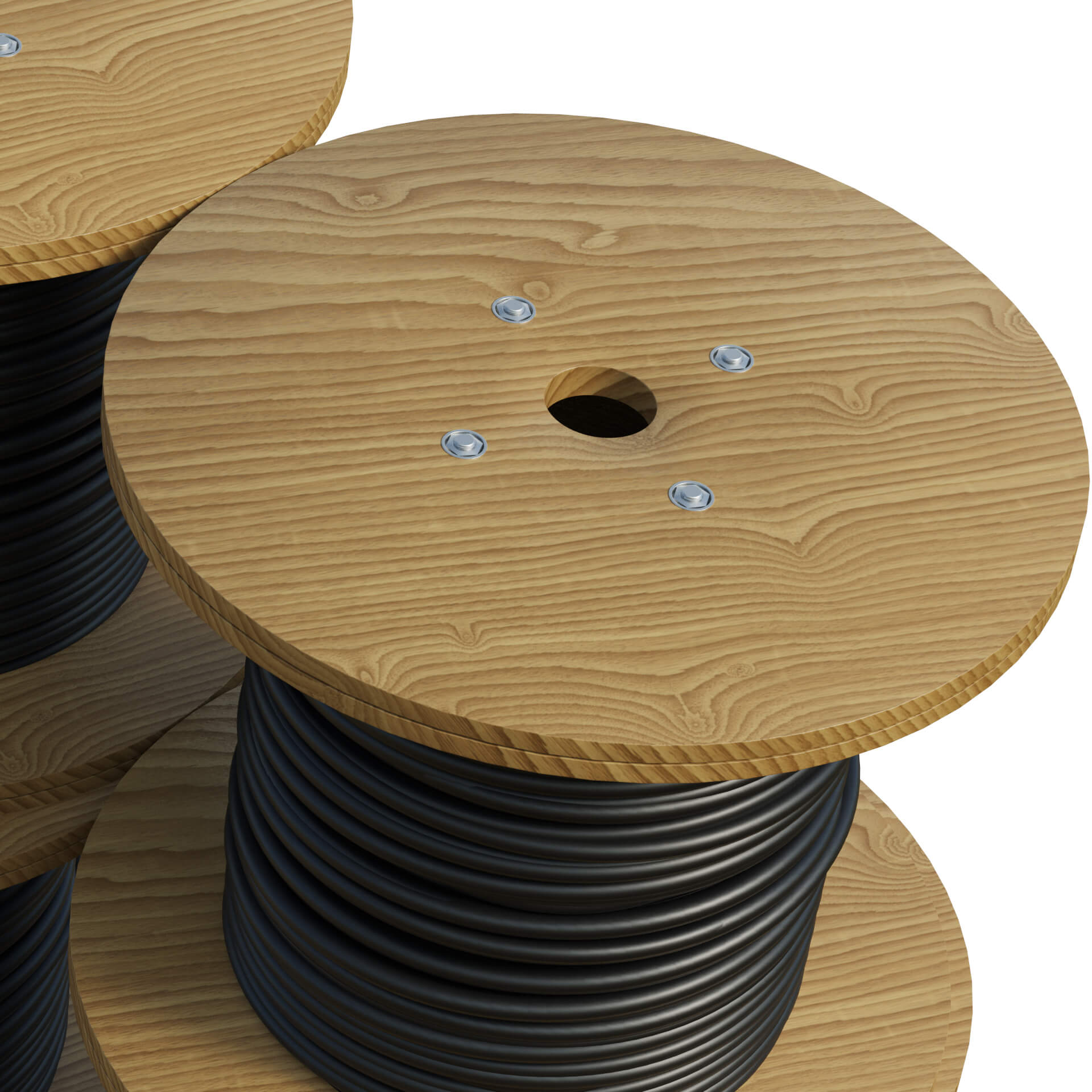 Cable Reel Drums on Wooden Pallet - 3D Model by Cactus3D
