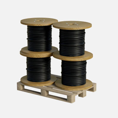 Cable Reel Drums on Wooden Pallet - 3D Model by Cactus3D