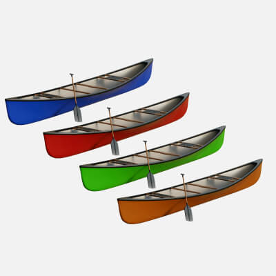 Canoe Boat Game Ready - 3D Model by Cactus3D