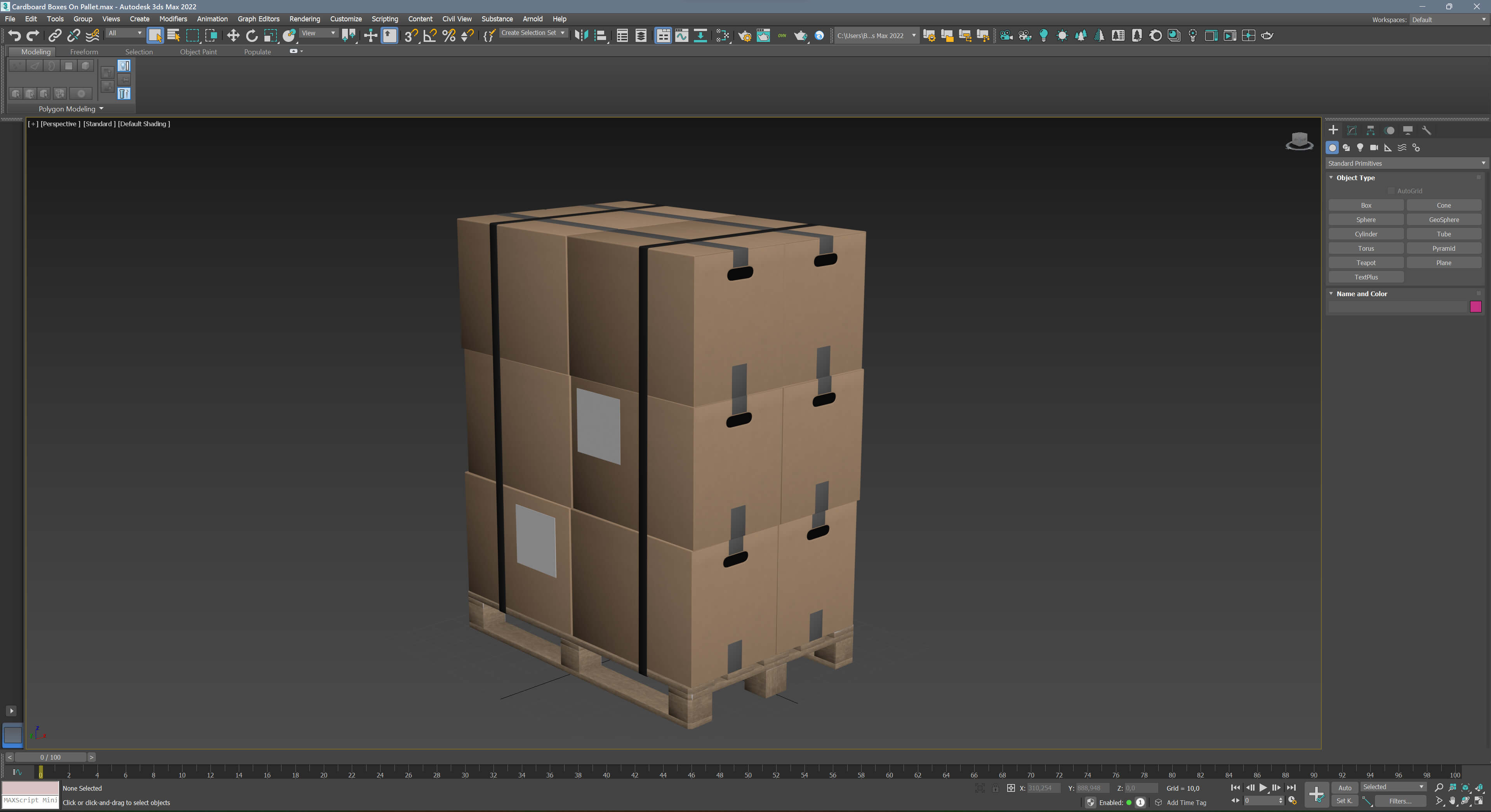 Cardboard Boxes on Pallet - 3D Model by Cactus3D