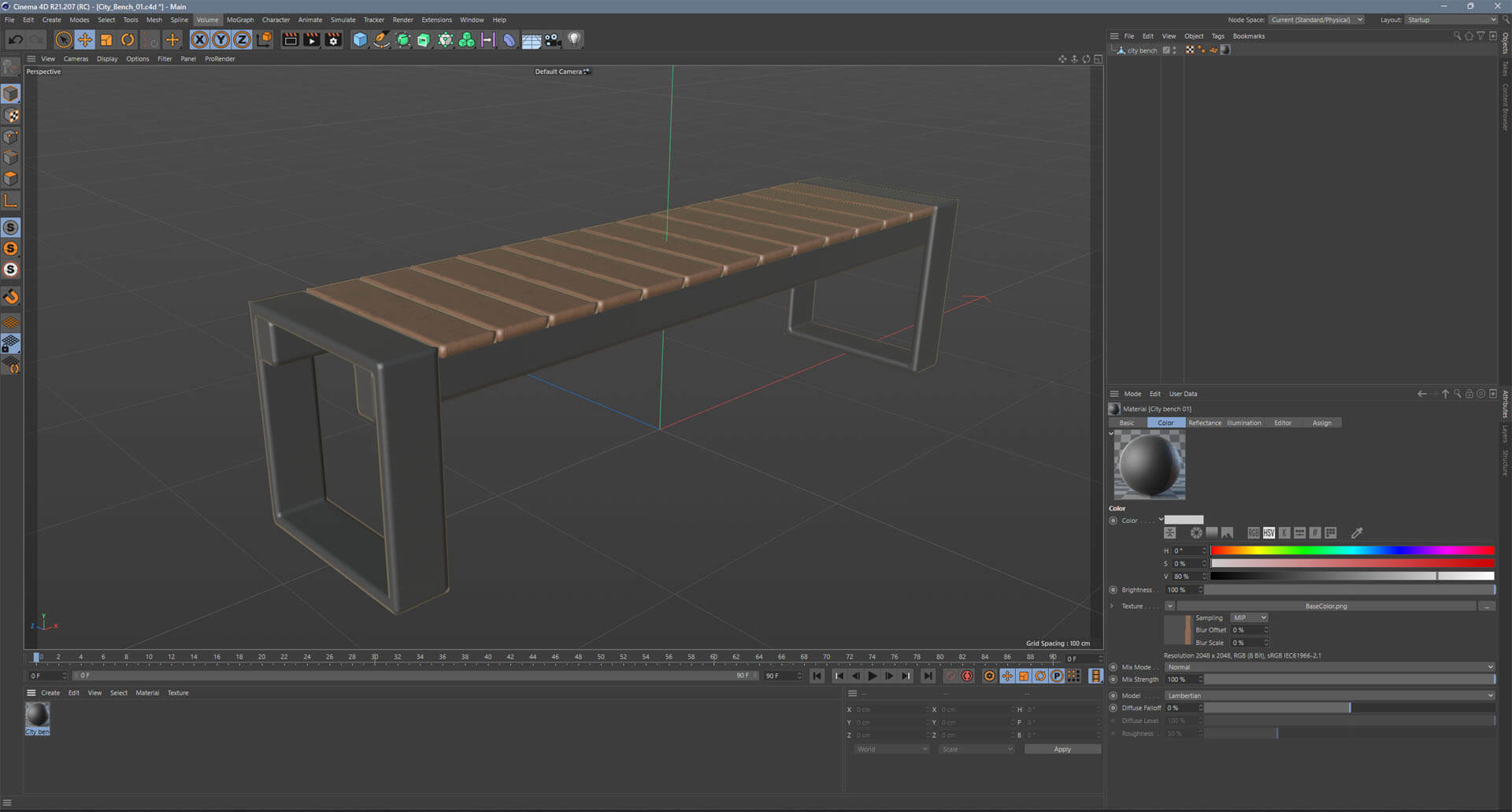 City Bench 01 - 3D Model by Cactus3D