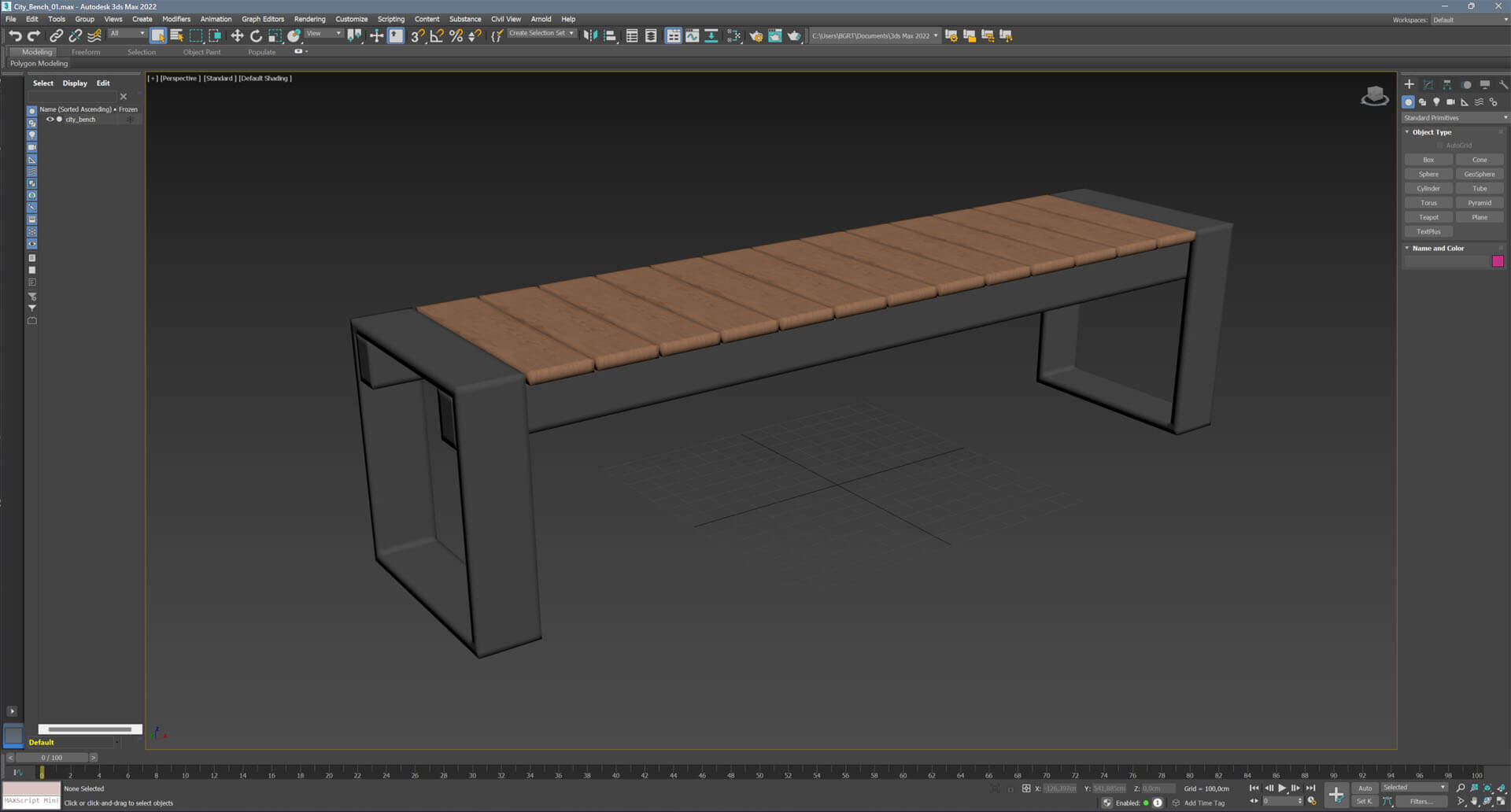 City Bench 01 - 3D Model by Cactus3D