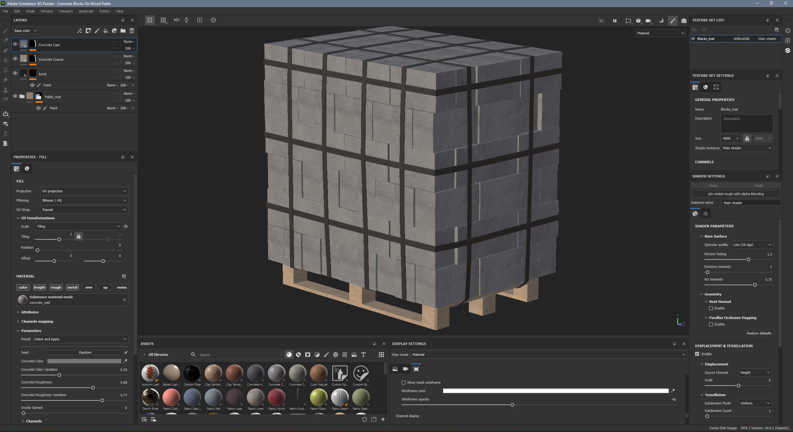 Concrete Blocks on Wood Pallet - 3D Model by Cactus3D