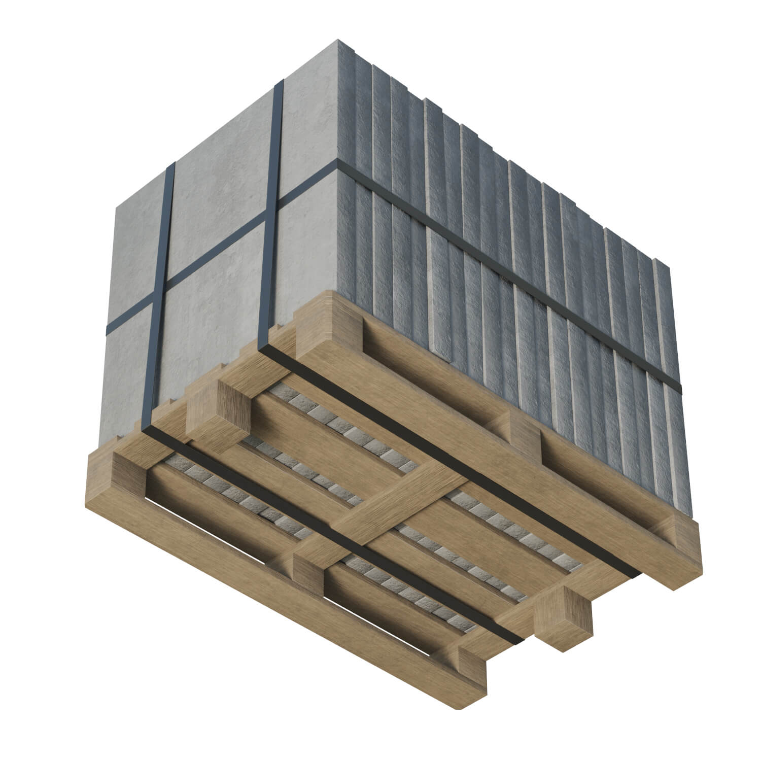 Concrete Slabs on Wooden Pallet - 3D Model by Cactus3D