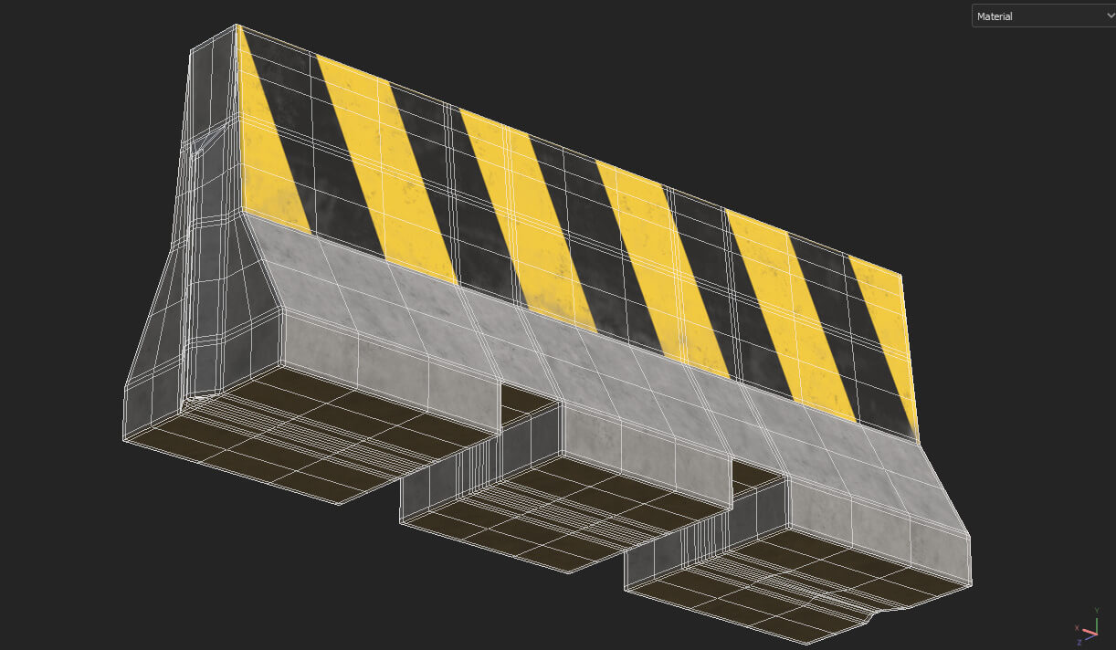 Concrete Traffic Barrier - 3D Model by Cactus3D