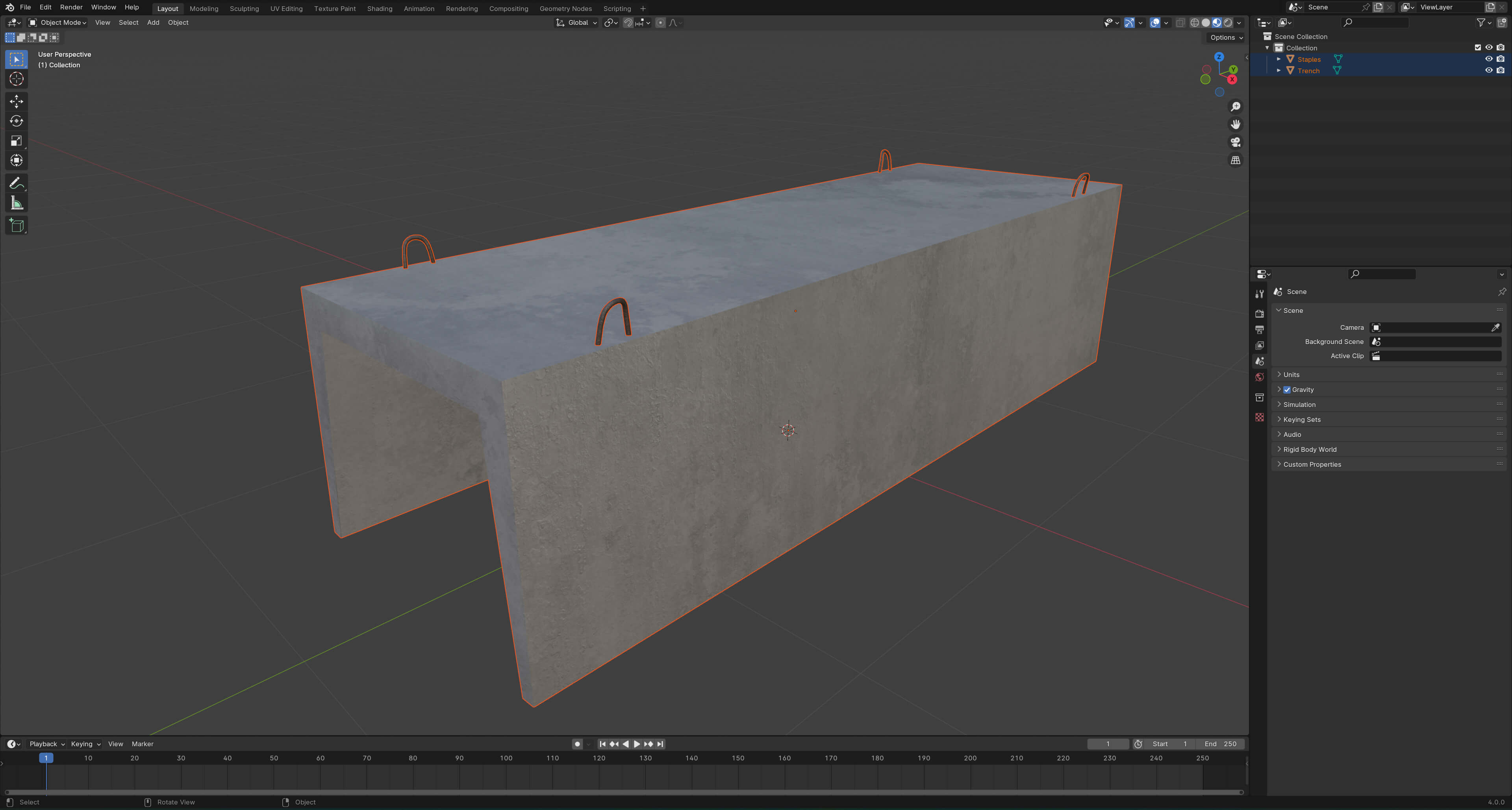 Concrete Trench - 3D Model by Cactus3D