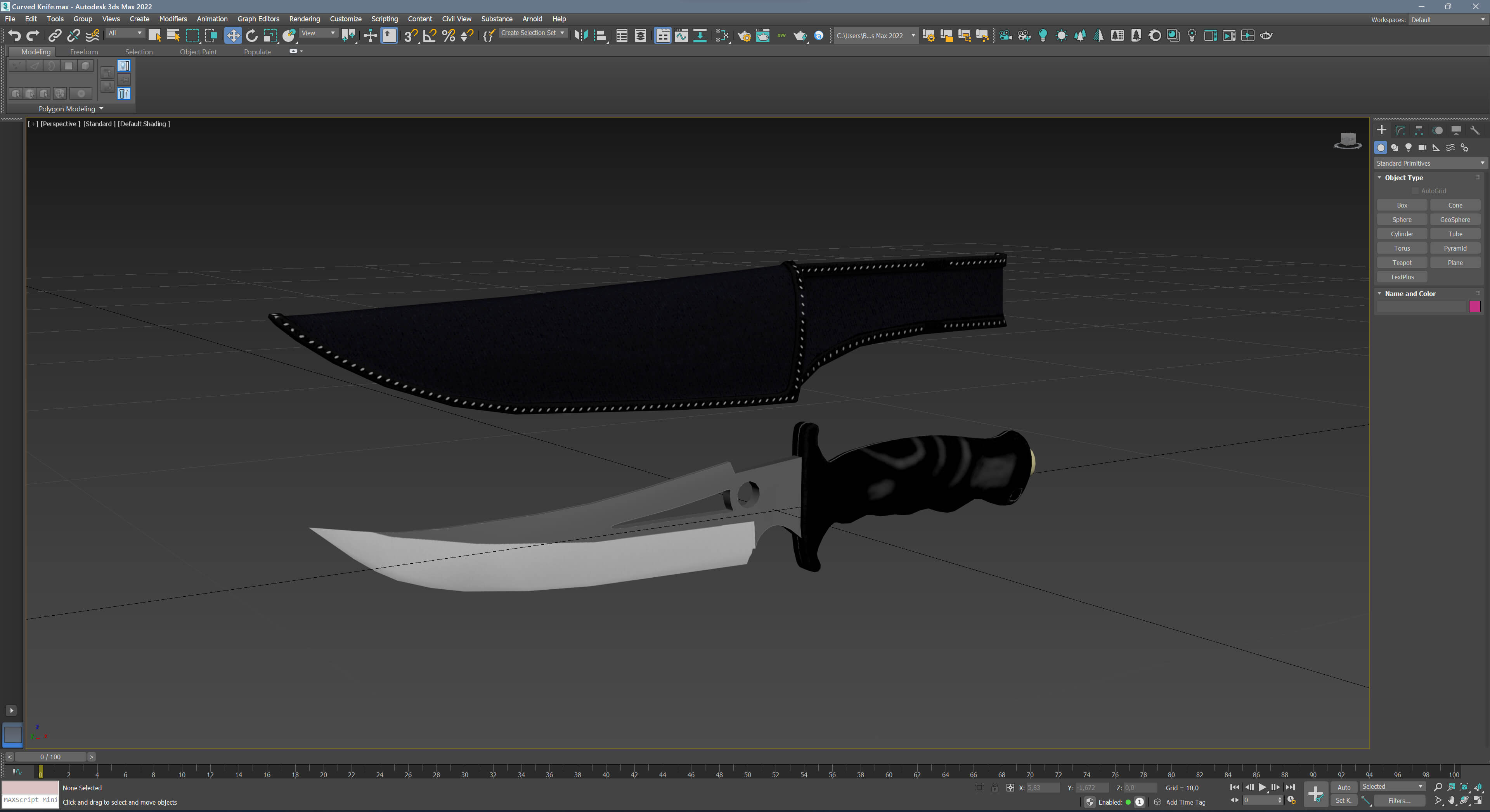 Curved Knife - 3D Model by Cactus3D