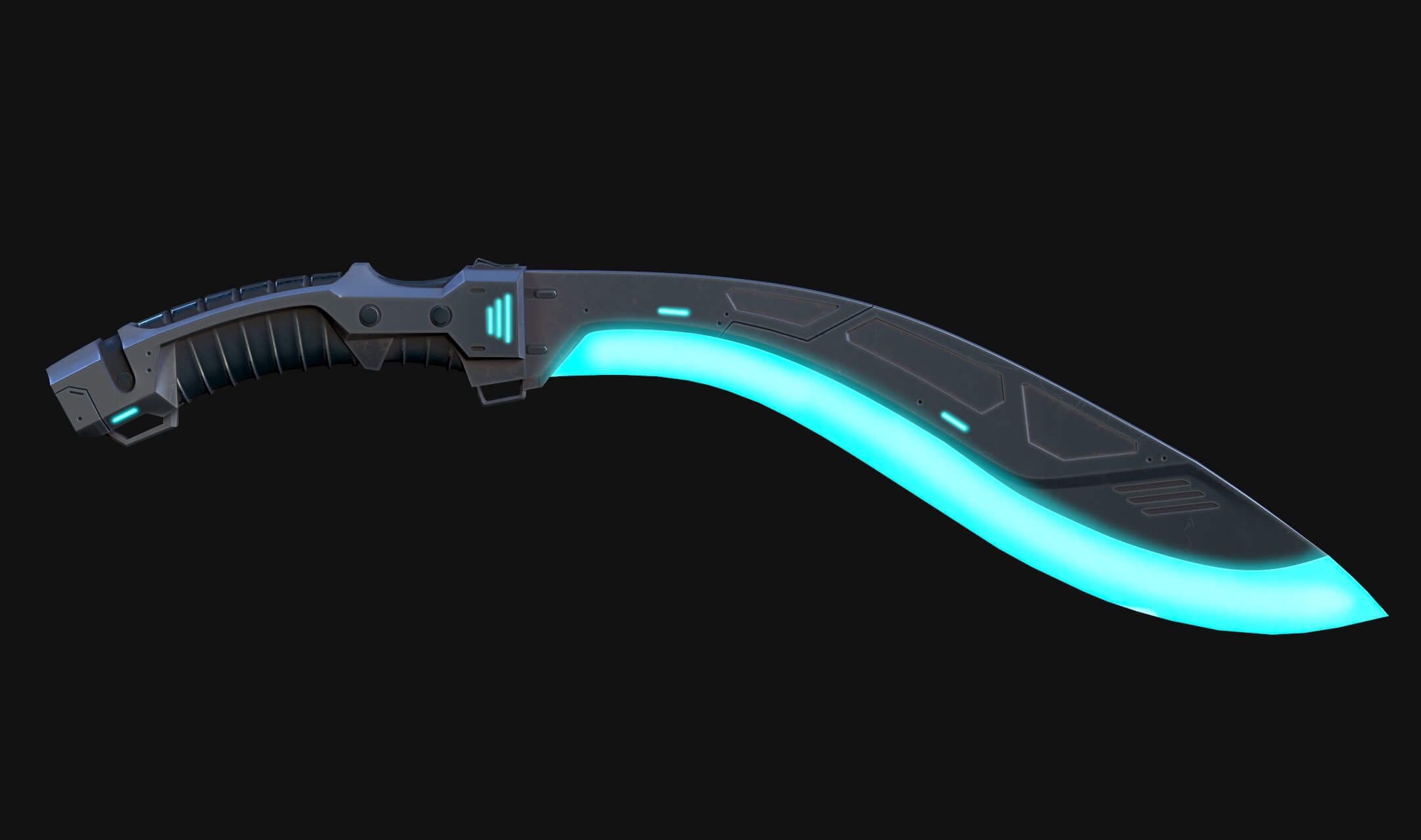 Cyberpunk Kukri Knife - 3D Model by Cactus3D