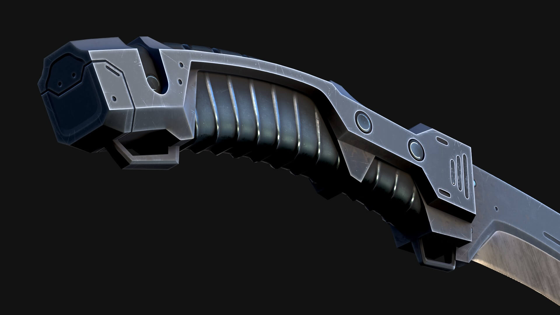 Cyberpunk Kukri Knife - 3D Model by Cactus3D