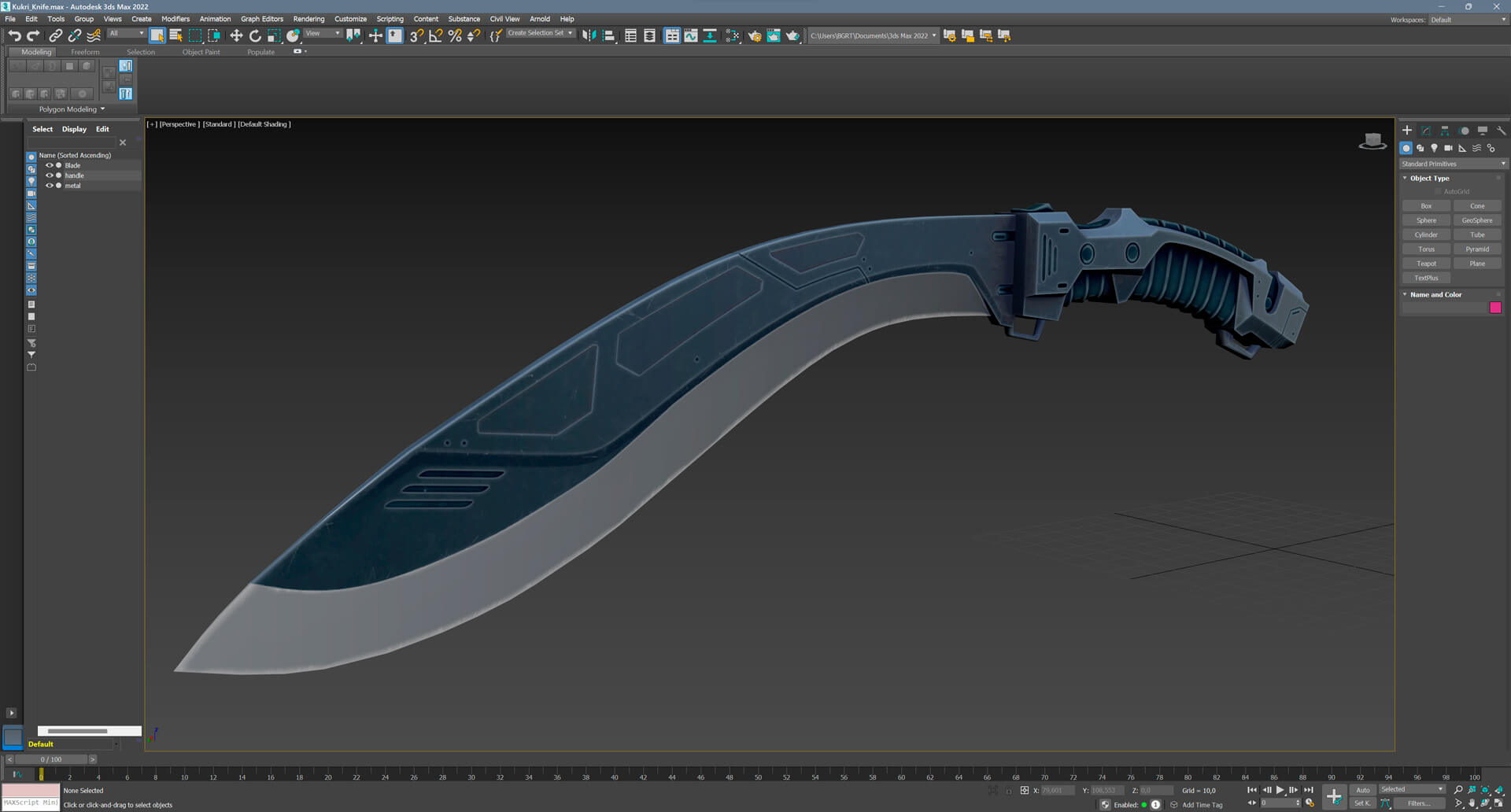 Cyberpunk Kukri Knife - 3D Model by Cactus3D