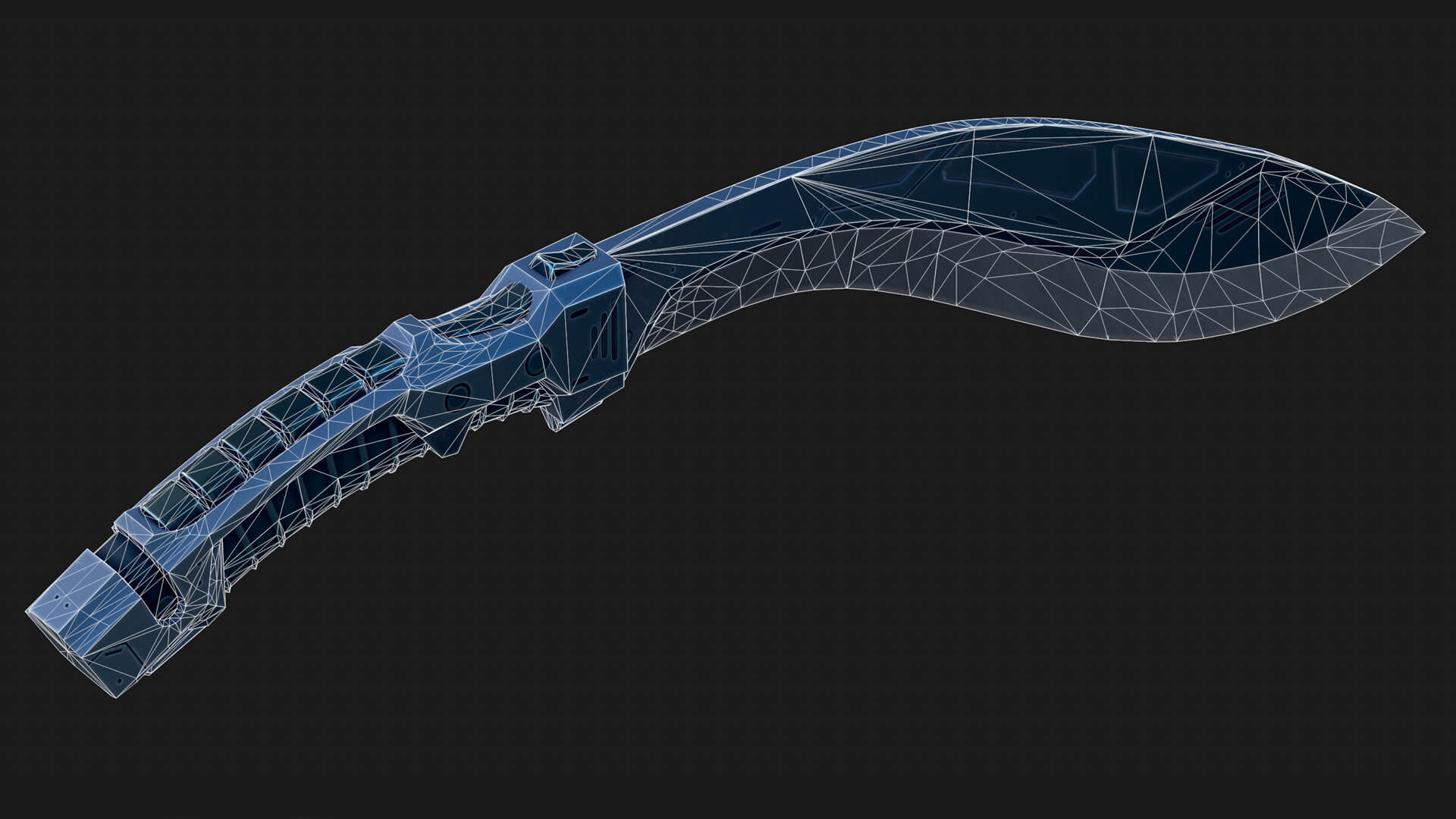 Cyberpunk Kukri Knife - 3D Model by Cactus3D