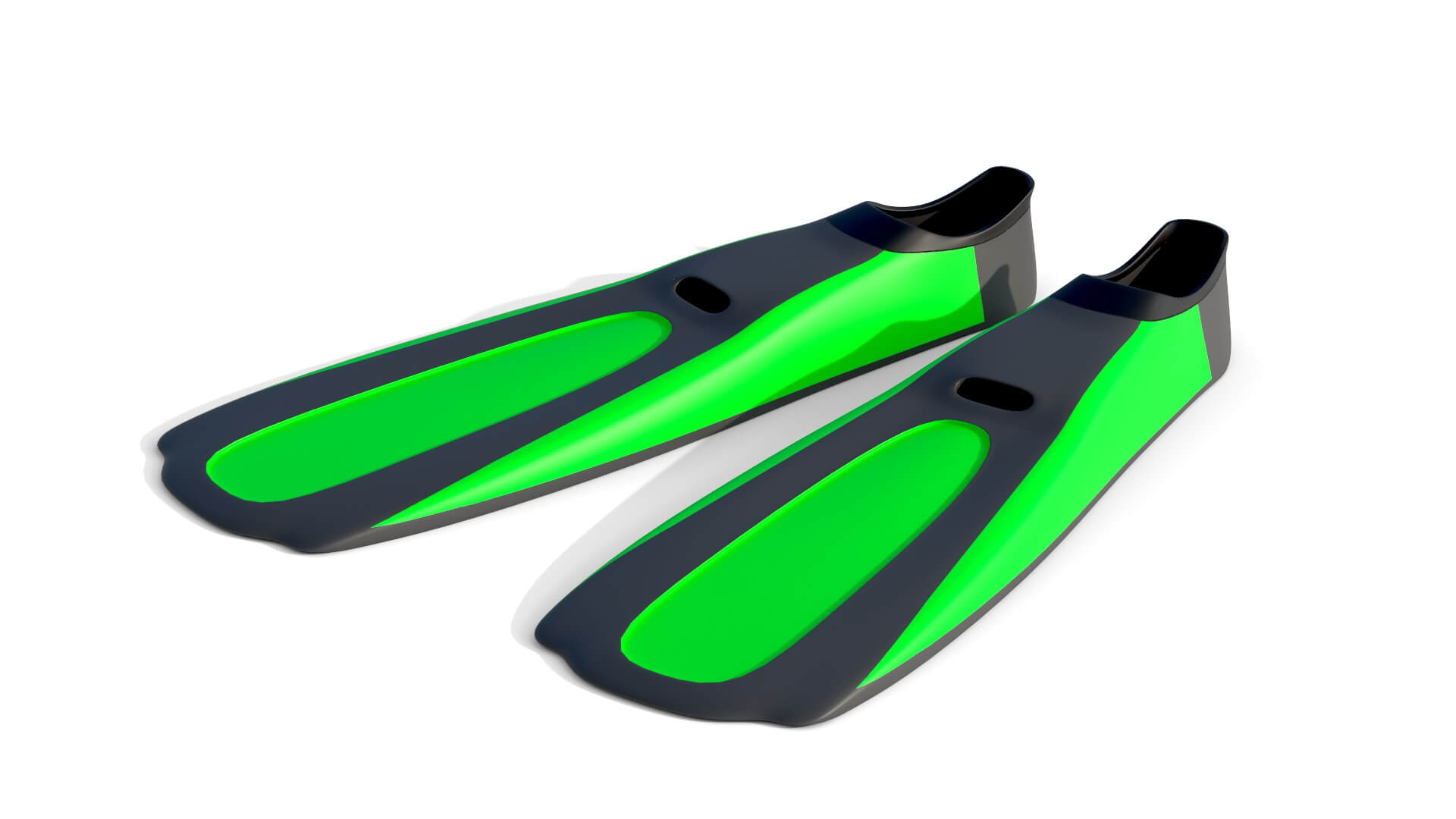 Dive Flippers Green - 3D Model by Cactus3D
