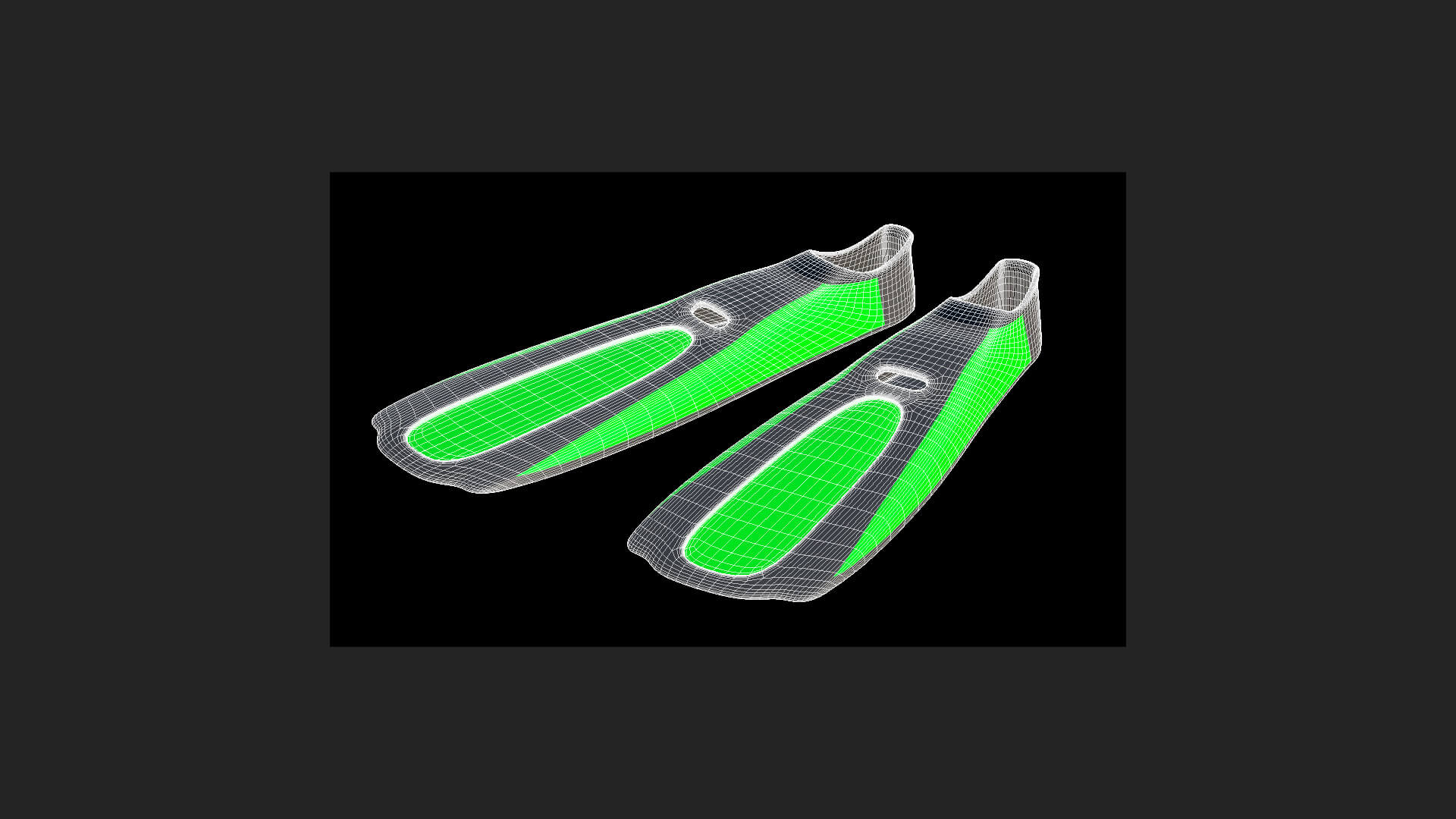 Dive Flippers Green - 3D Model by Cactus3D