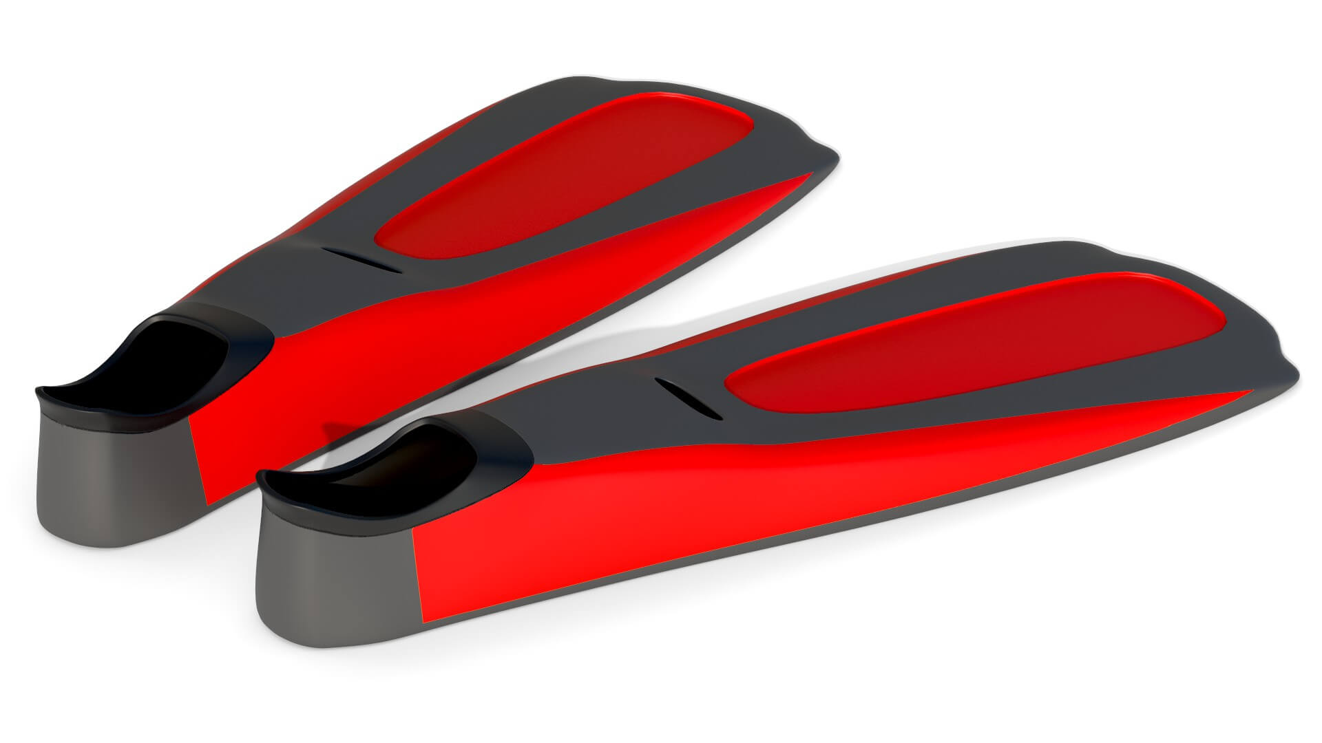Dive Flippers Red - 3D Model by Cactus3D