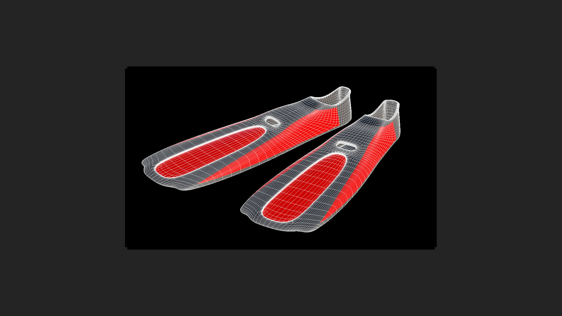 Dive Flippers Red - 3D Model by Cactus3D