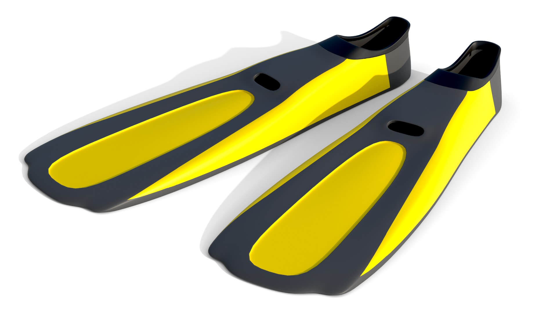 Dive Flippers Yellow - 3D Model by Cactus3D