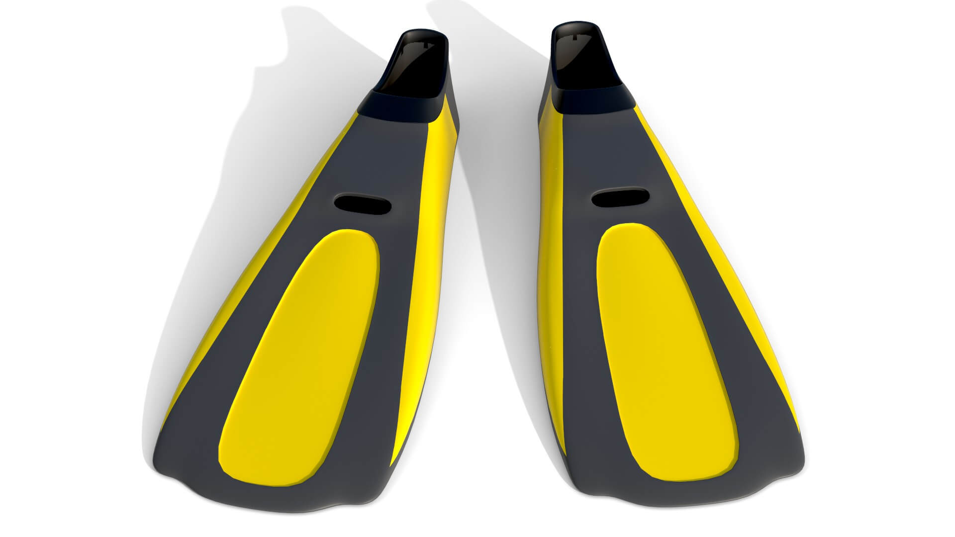 Dive Flippers Yellow - 3D Model by Cactus3D