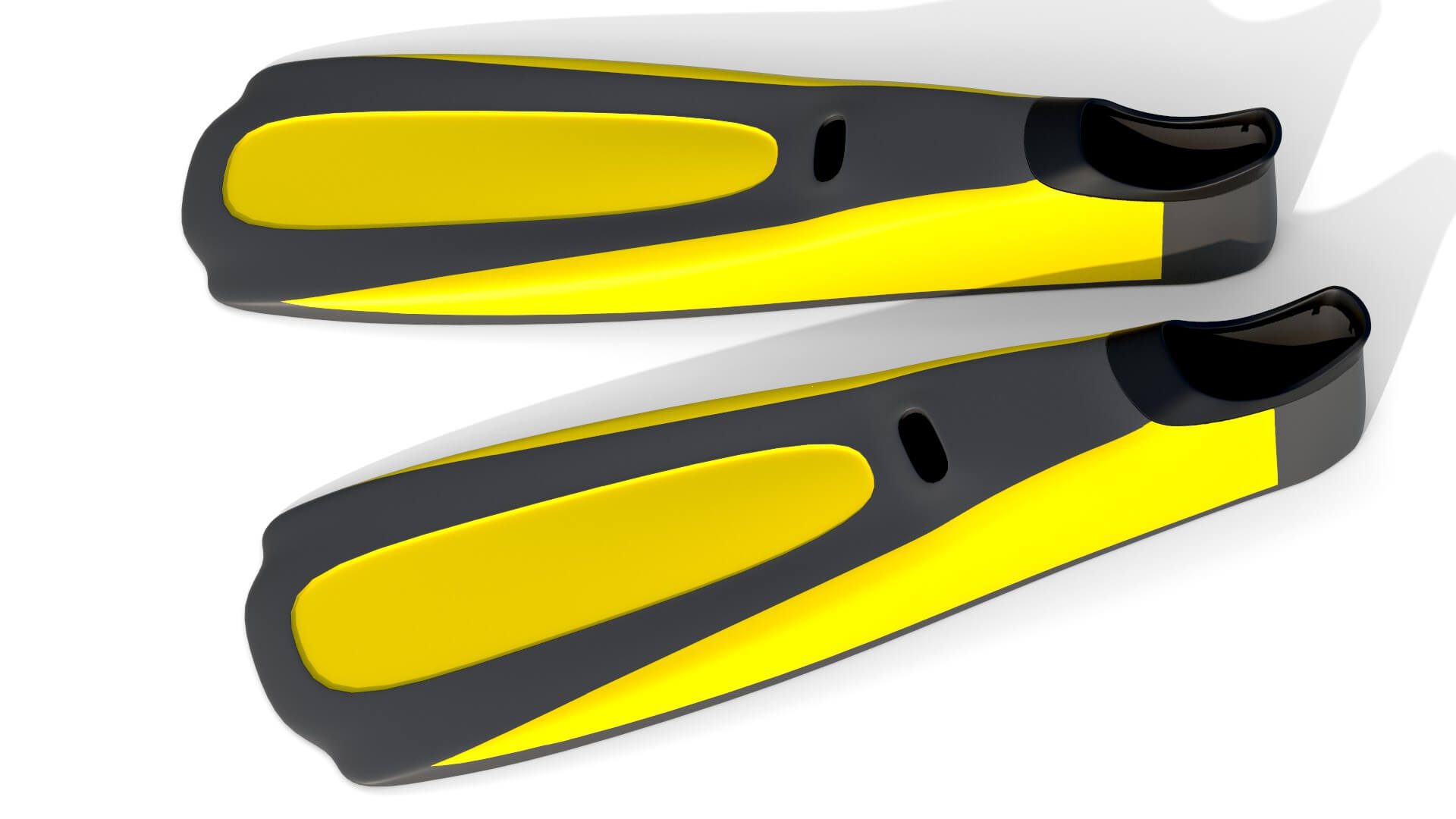 Dive Flippers Yellow - 3D Model by Cactus3D