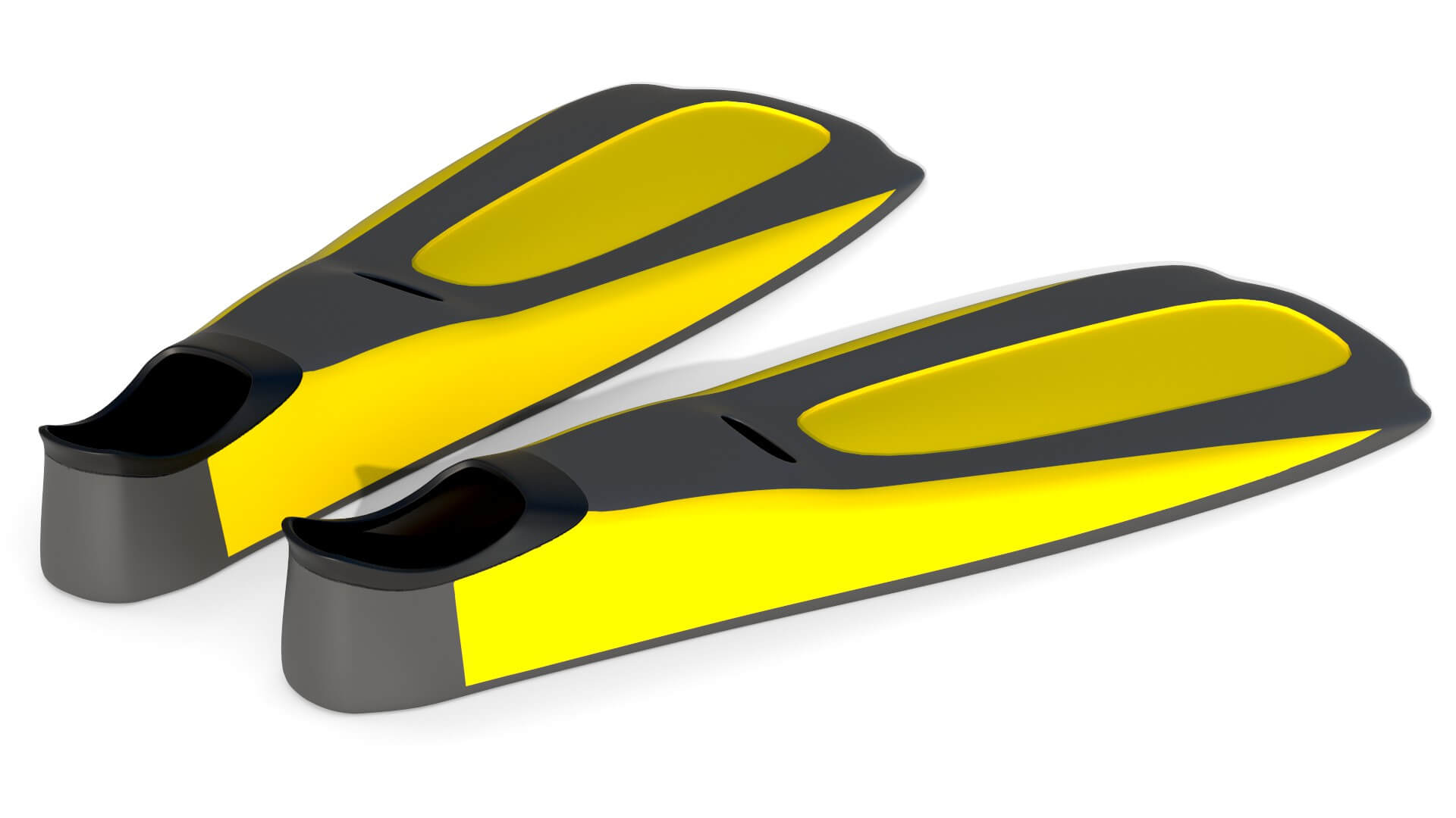 Dive Flippers Yellow - 3D Model by Cactus3D