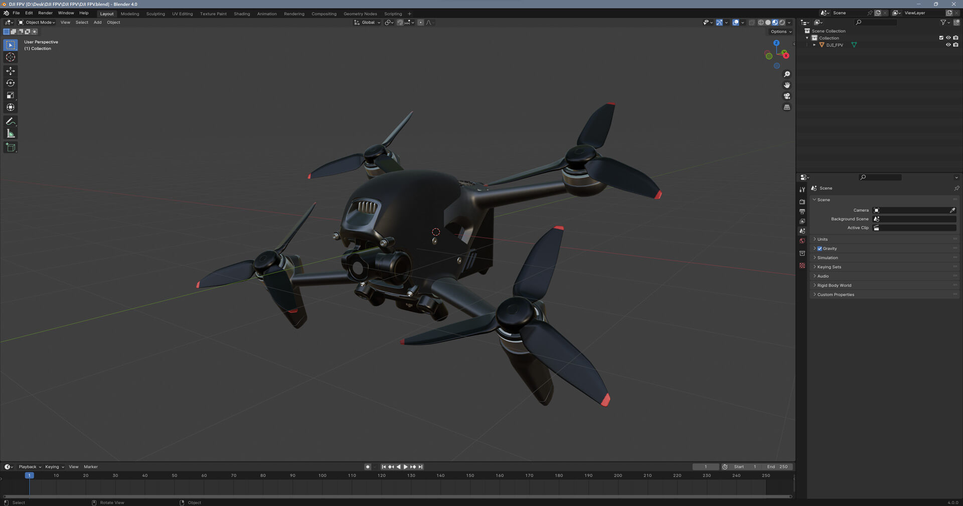 DJI Fpv Drone - 3D Model by Cactus3D