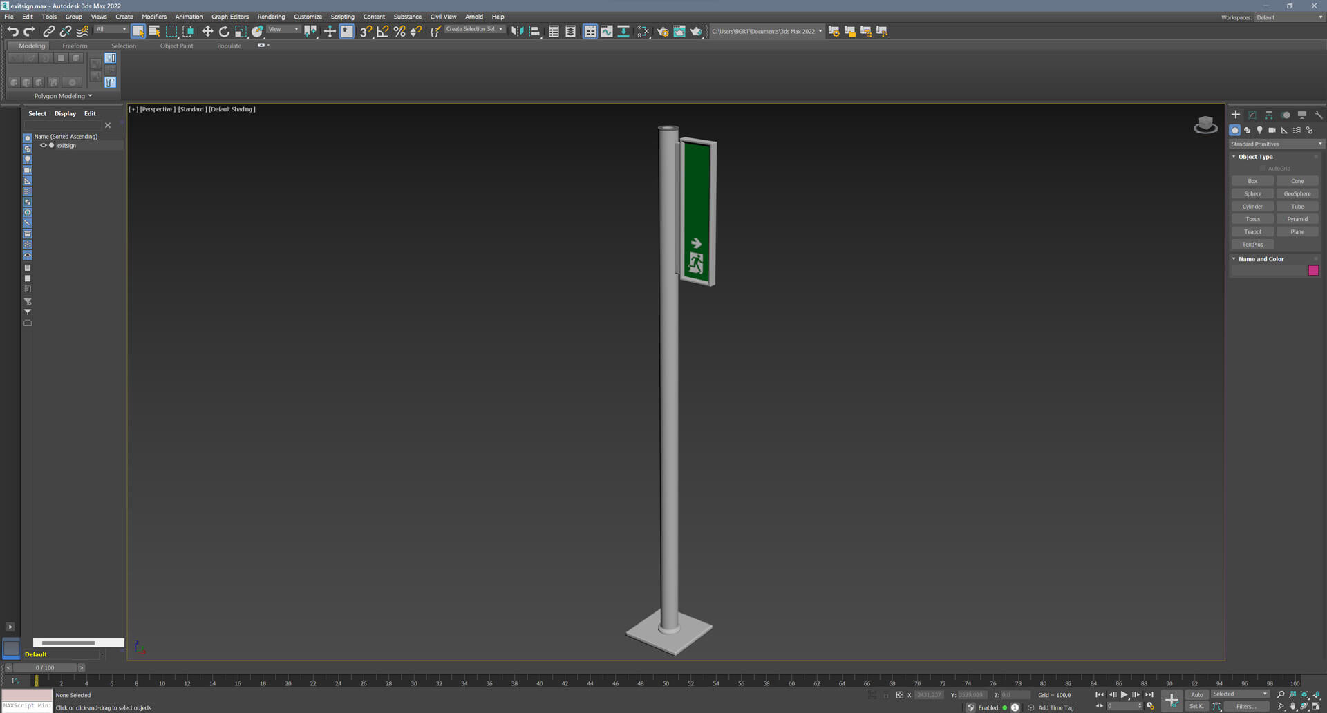 Airoport's Exit Sign - 3D Model by Cactus3D