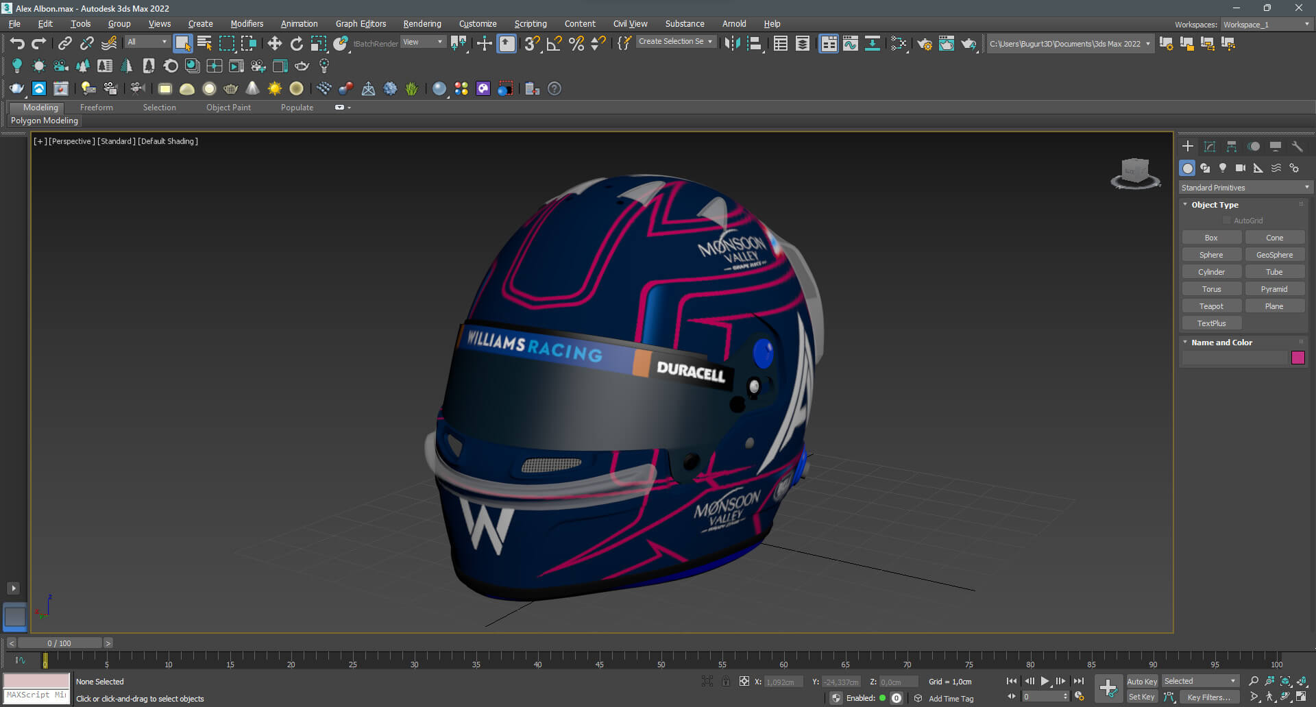 F1 Alex Albon Helmet 2023 - 3D Model by Cactus3D