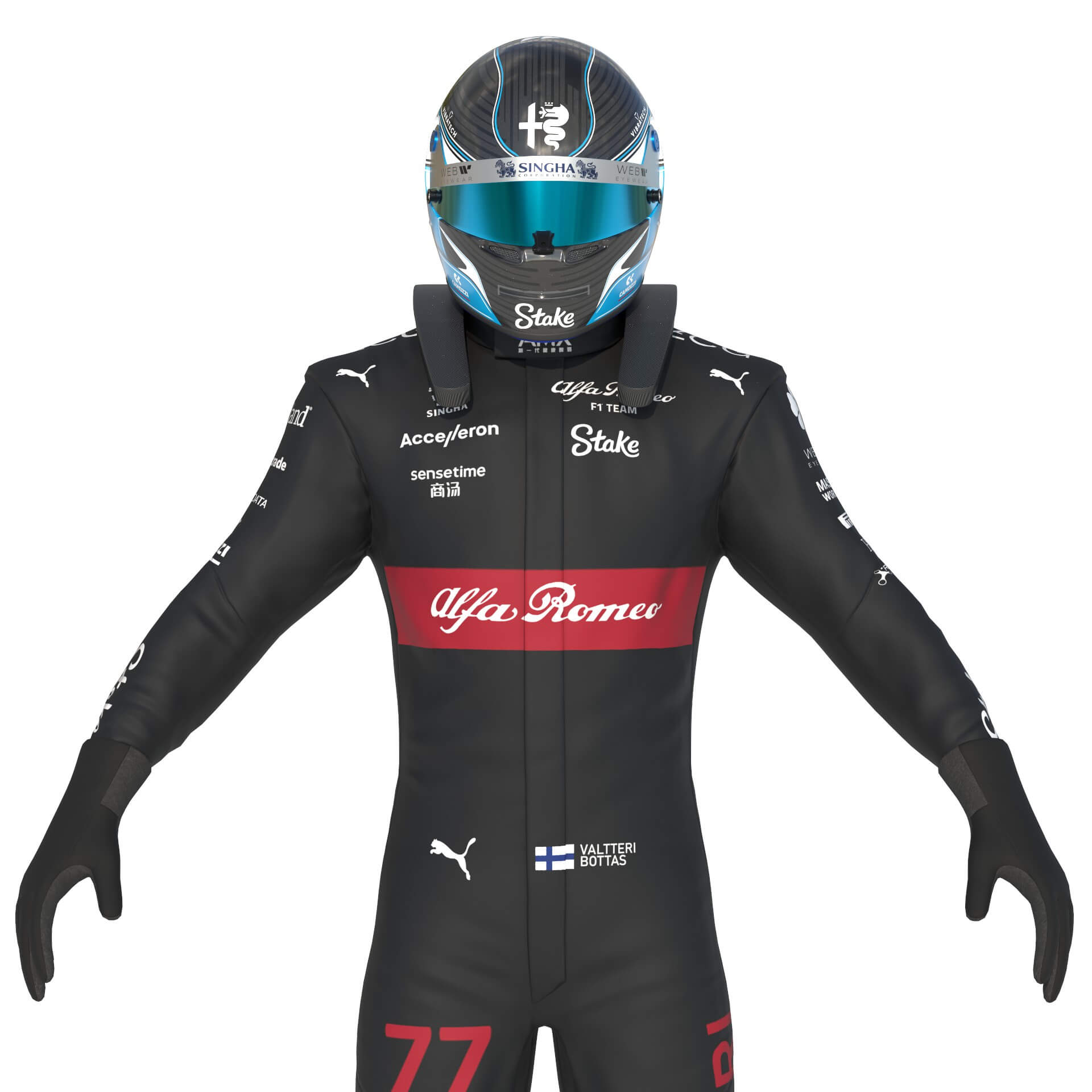 F1 Alfa Romeo Suit 2023 - 3D Model by Cactus3D